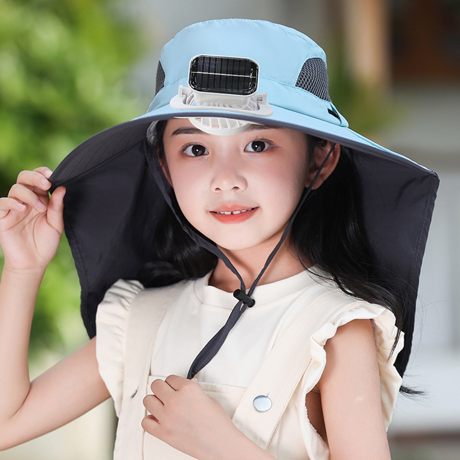 Toddler Sun Hat Girls Age 2-4 Wide Brim Solar Fan Hat for Kids,Sun Hat ...