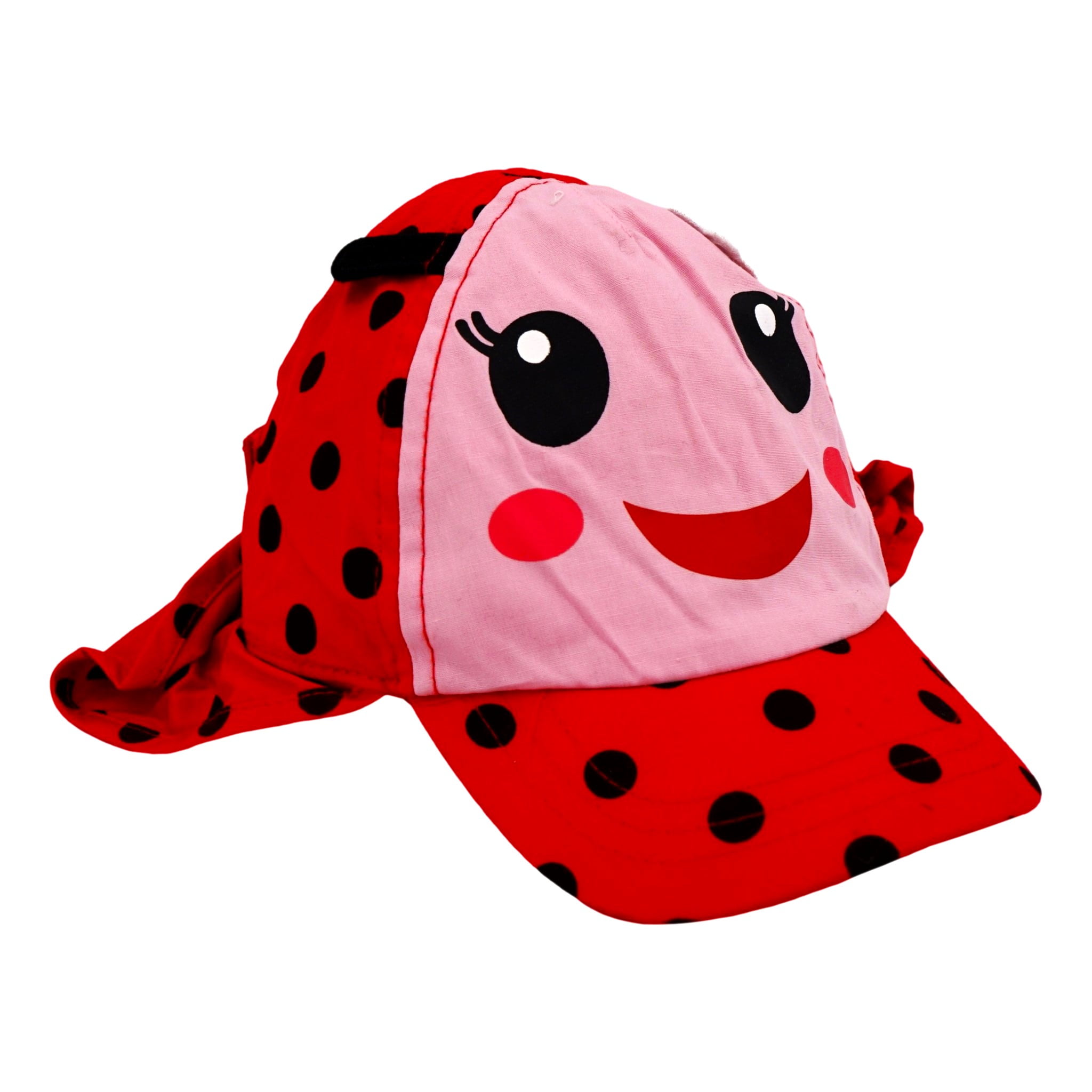 Toddler Sun Protection Hat (Lady Bug) Summer Beach Cap With Neck Flap ...