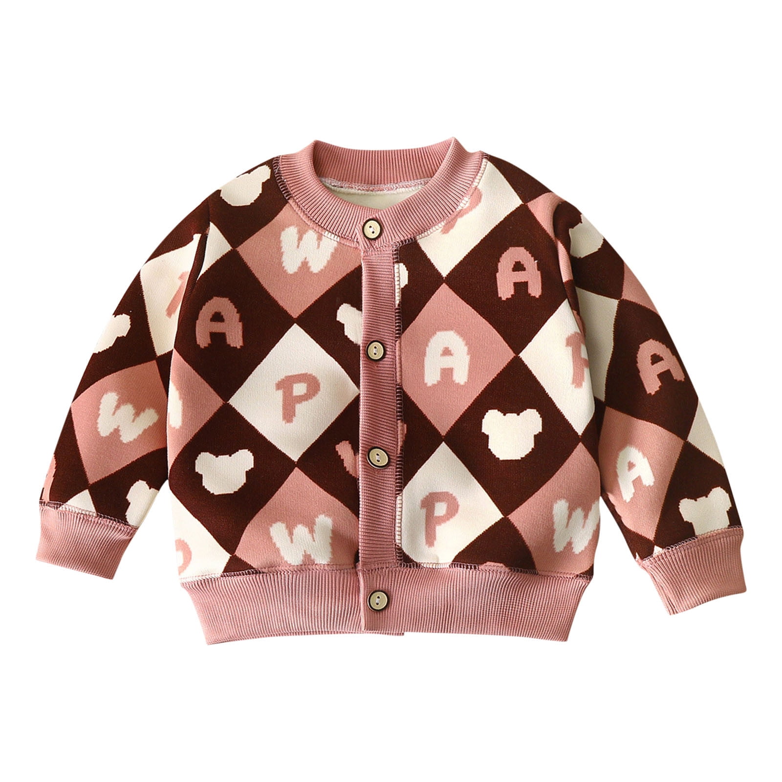 Toddler Sweaters Girls 5t Cute Button Up Long Sleeve Checkered Cardigan ...