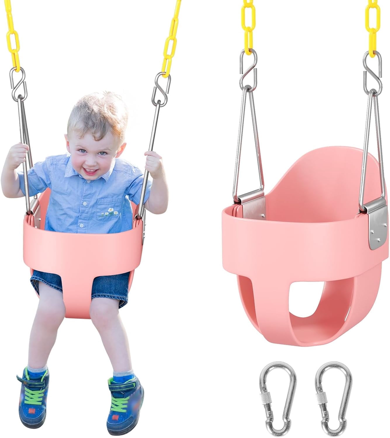 Toddler Swing - High Back Full Bucket Seat for Ages 1-3, 330lb Capacity ...