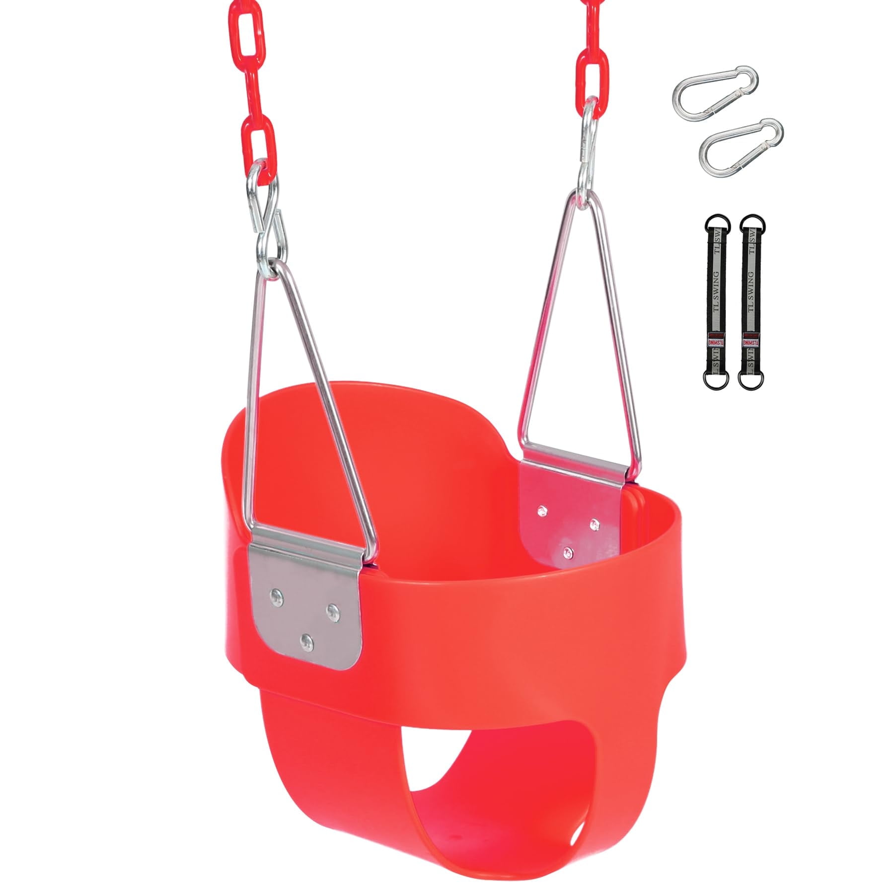 Toddler Swing Seat with Coated Chains, Heavy Duty Kids High Back Bucket ...