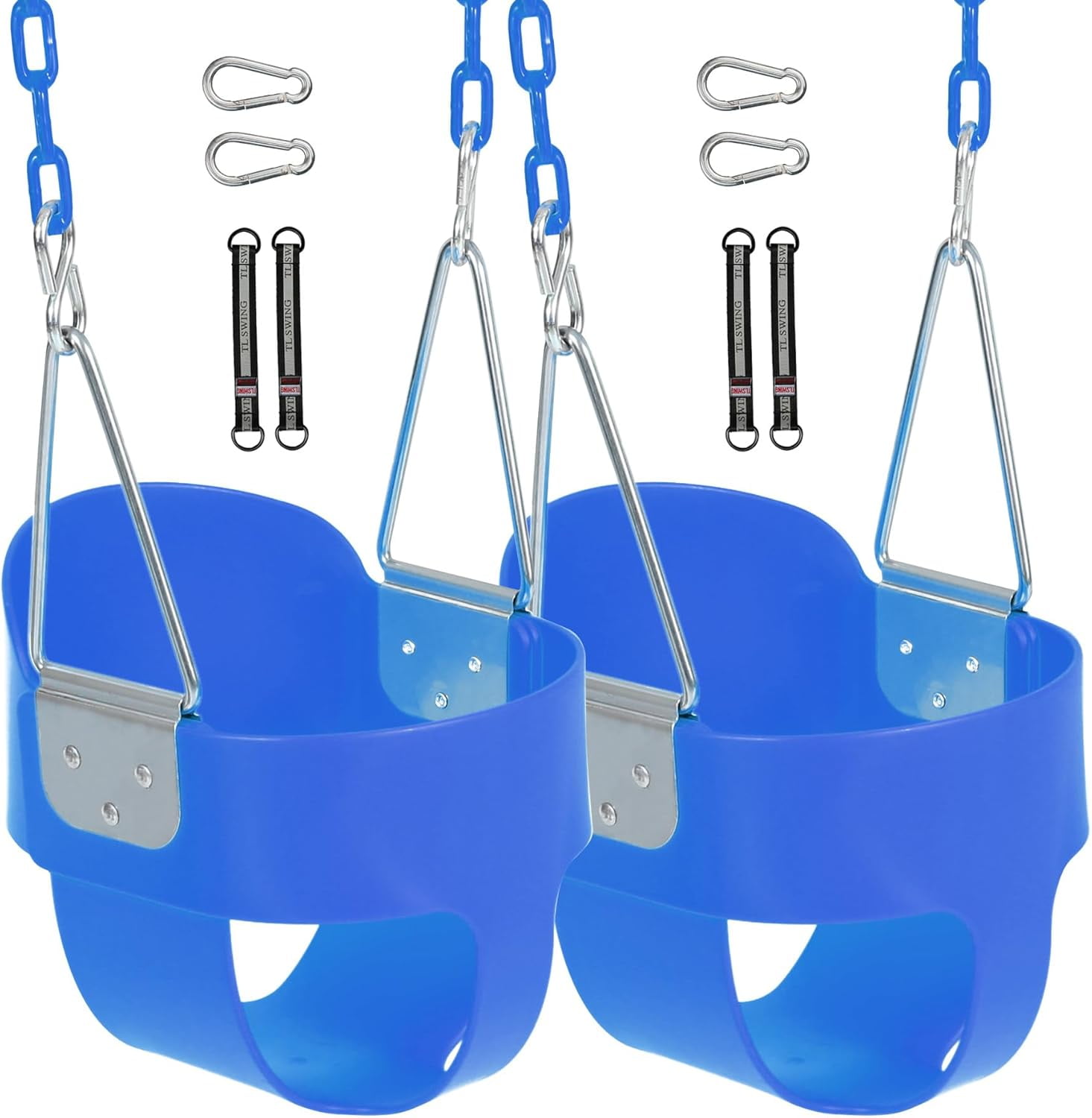 Toddler Swing Seat with Coated Chains, Heavy Duty Kids High Back Bucket ...