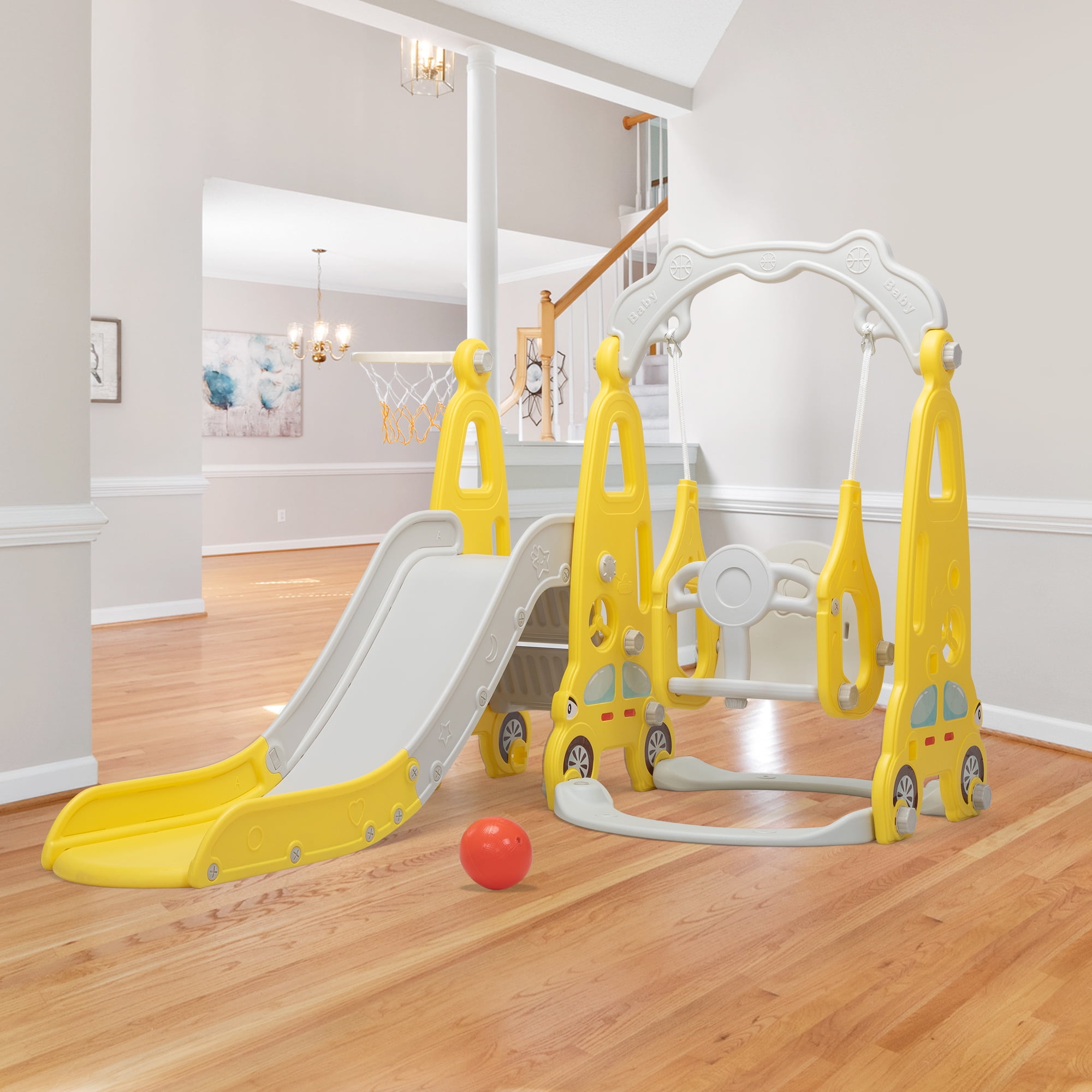 Toddler Swing and Slide Play Set, 3 In 1 Kid Toddler Outdoor Playset ...