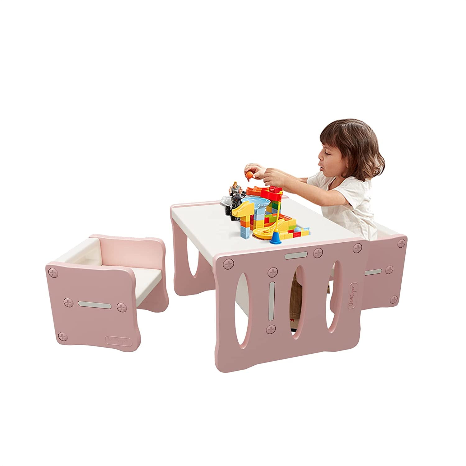 Toddler Table and 2 Chairs Set Plastic Activity Table for Toddlers ...