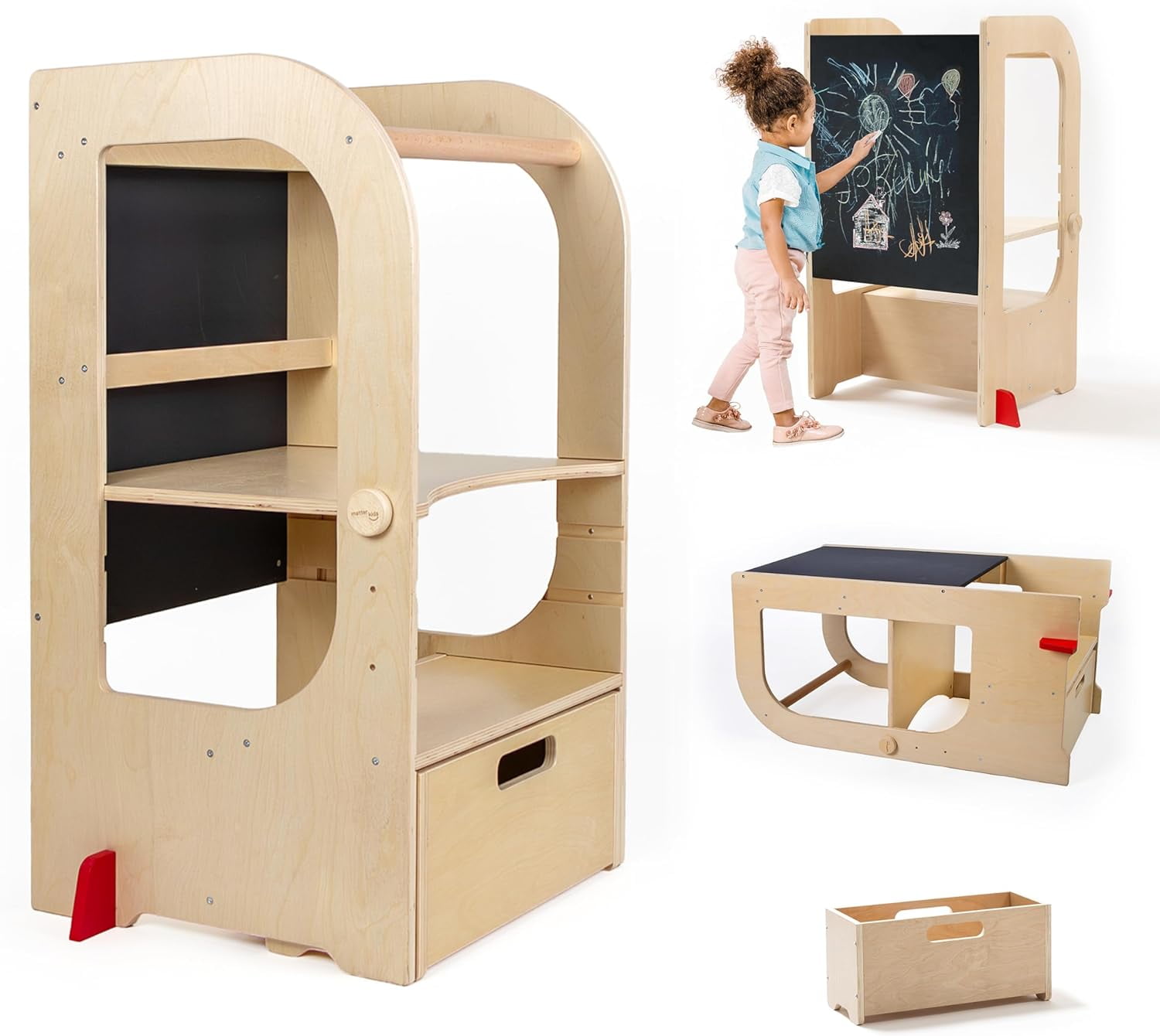 Toddler Toddler Tower with Storage Box, Toddler Step Stool for Kitchen ...