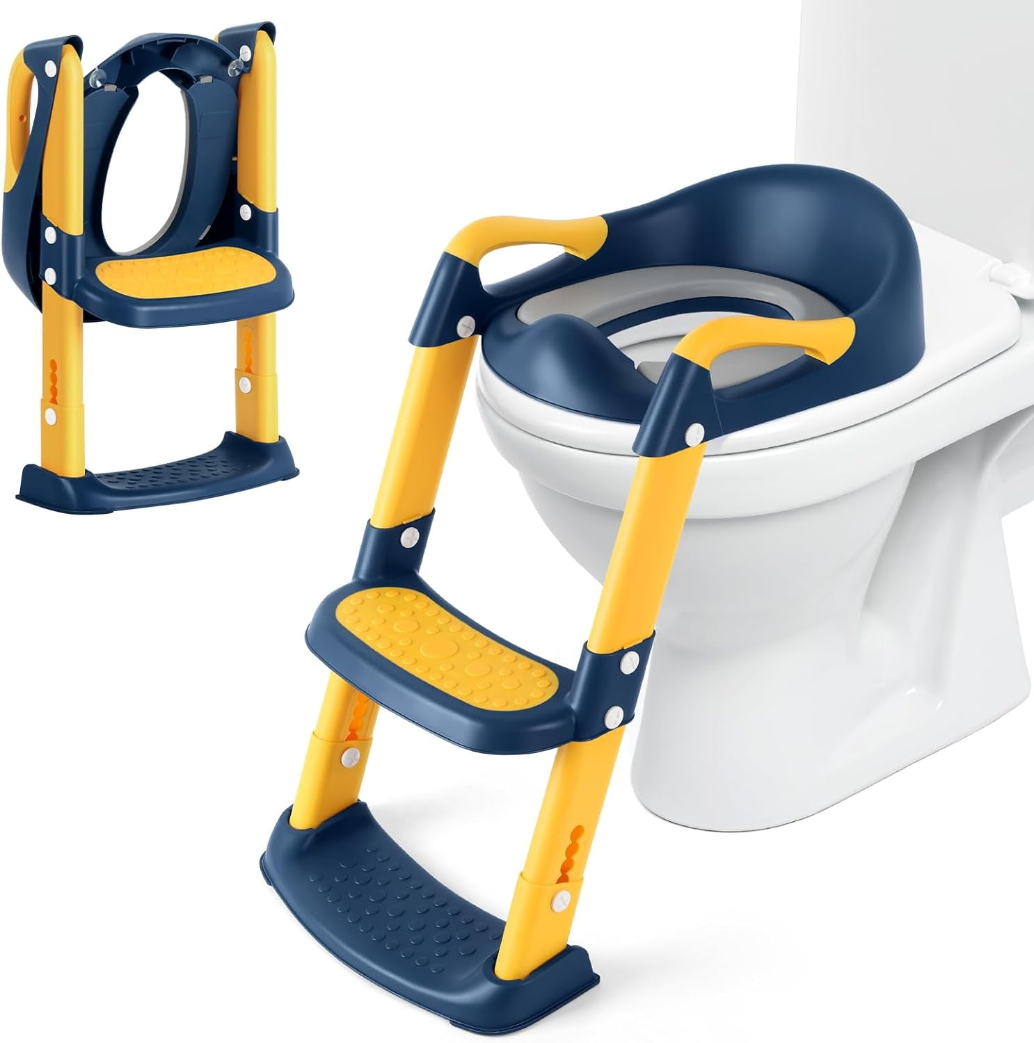 Toddler Toilet Seat with Step Stool Foldable Potty Training Toilet Seat ...