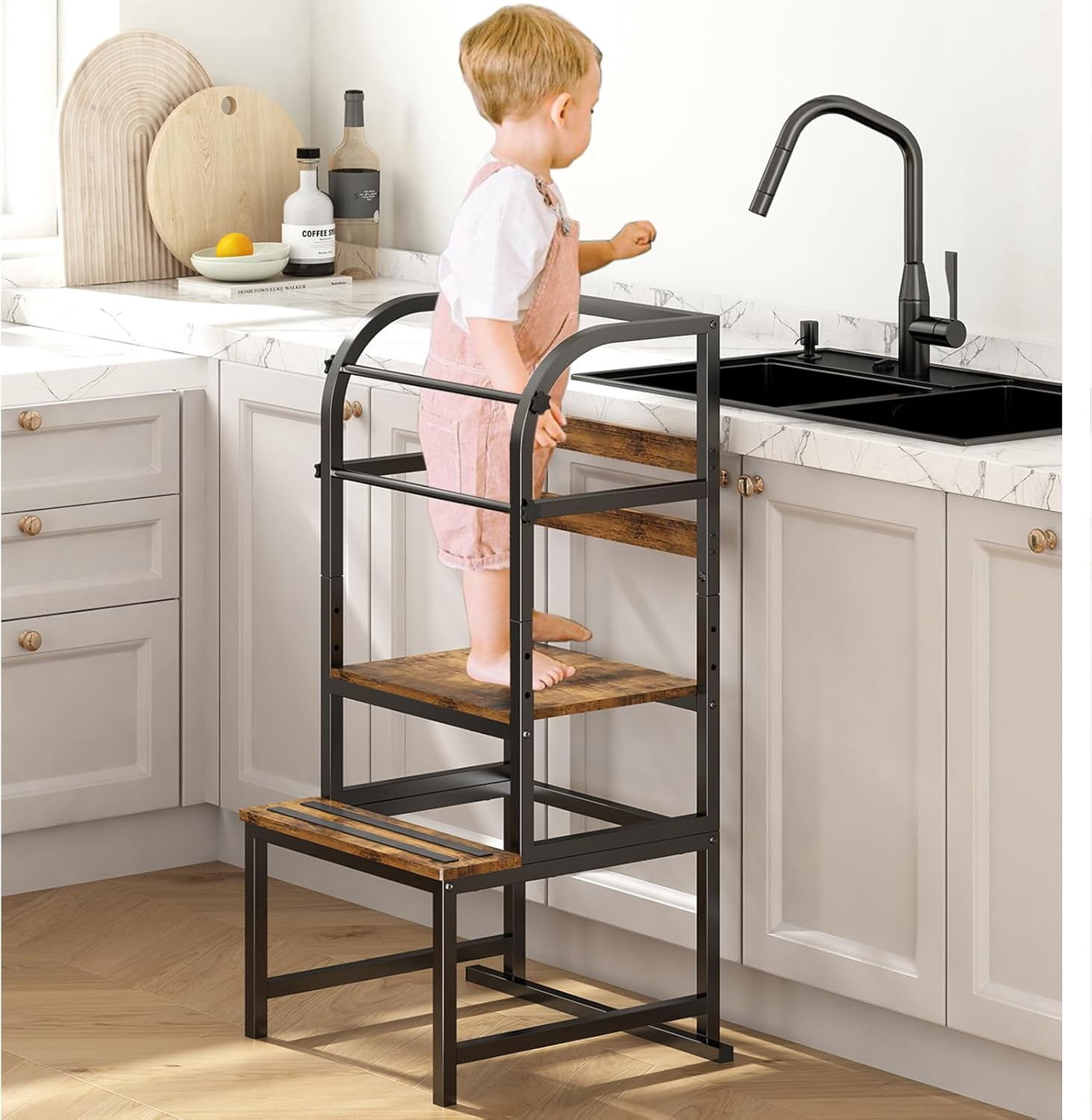 Toddler Tower for Kitchen Ladder Height Adjustable, Kitchen Stool ...