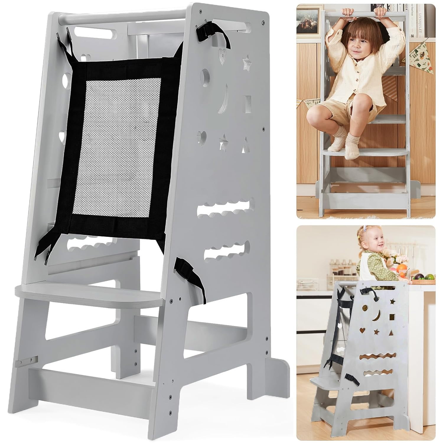Toddler Tower, Learning Kitchen Tower Height Adjustable with Removable ...