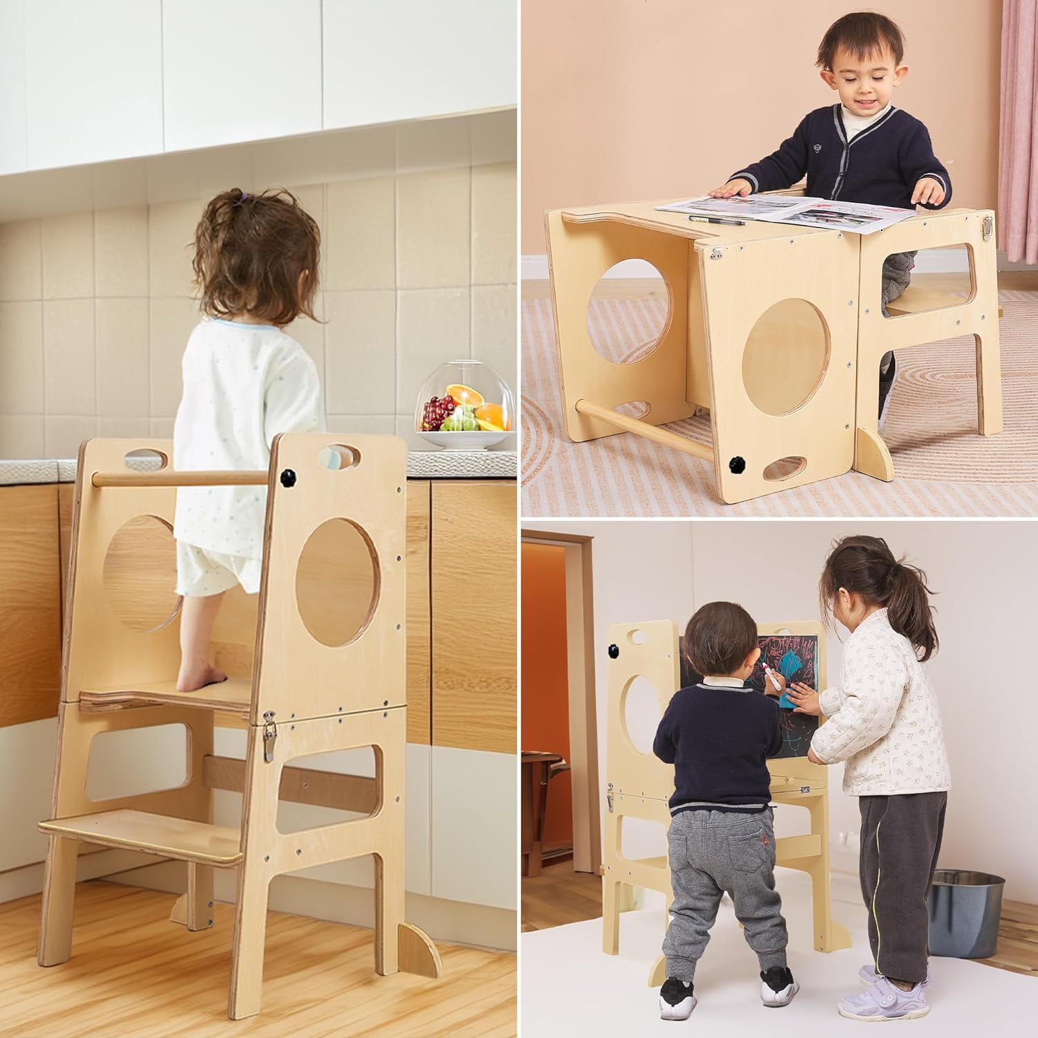 Toddler Tower Step Stool for Kids Kitchen Stool Helper Toddler Standing ...
