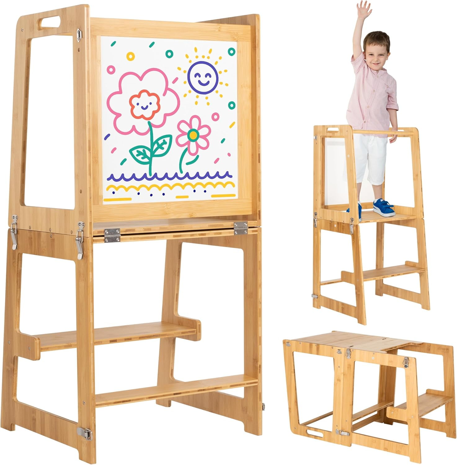Toddler Tower - Toddler Stool for Kitchen - 3-in-1 Toddler Kitchen Step ...