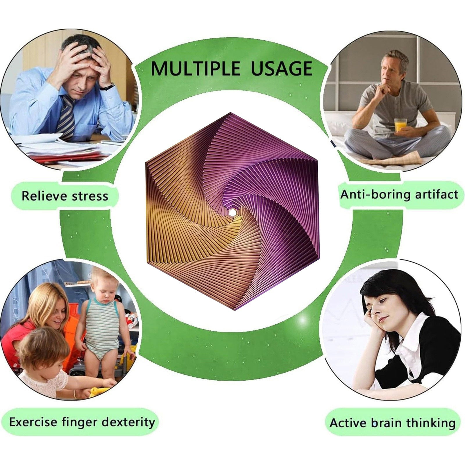 Toddler Toy Fractal Hexagon Hexagon Super Hexagon Spiral 3D Printing ...