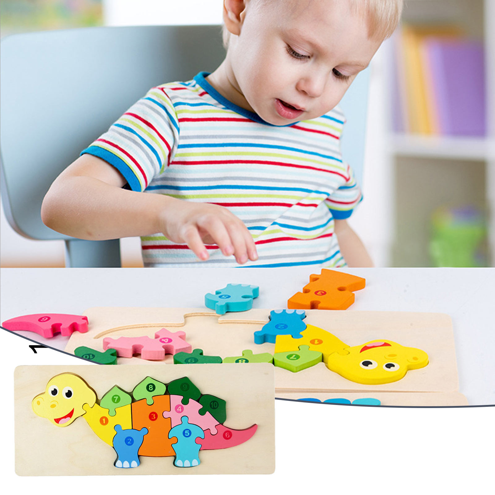 Toddler Toy Montessori Toys Brain Development Toys Dinosaur Wooden ...