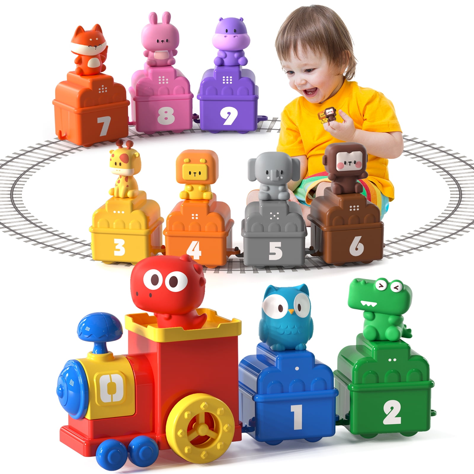 Toddler Toys for 1 Year Old, Train Set for Kids, Learning Toys for 1 2 ...