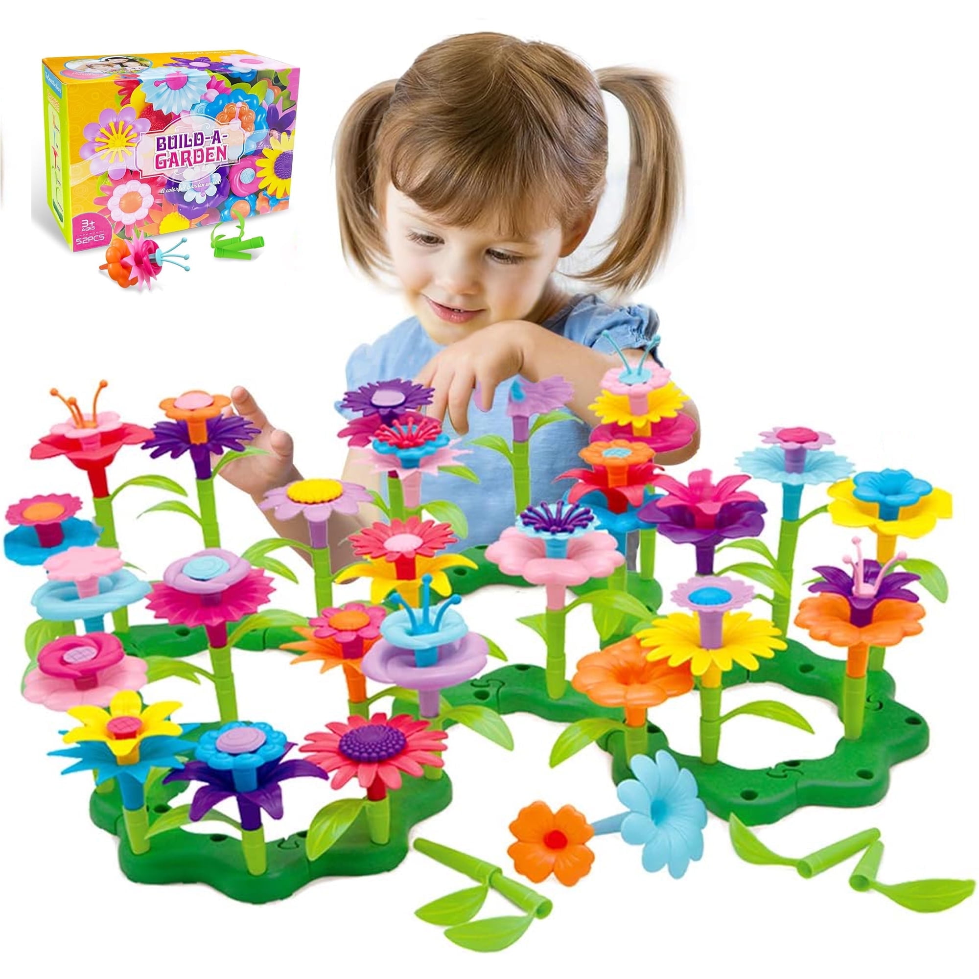 KEYAHAPPY Toddler Toys, 109Pcs Flower STEM Building Set, Educational ...