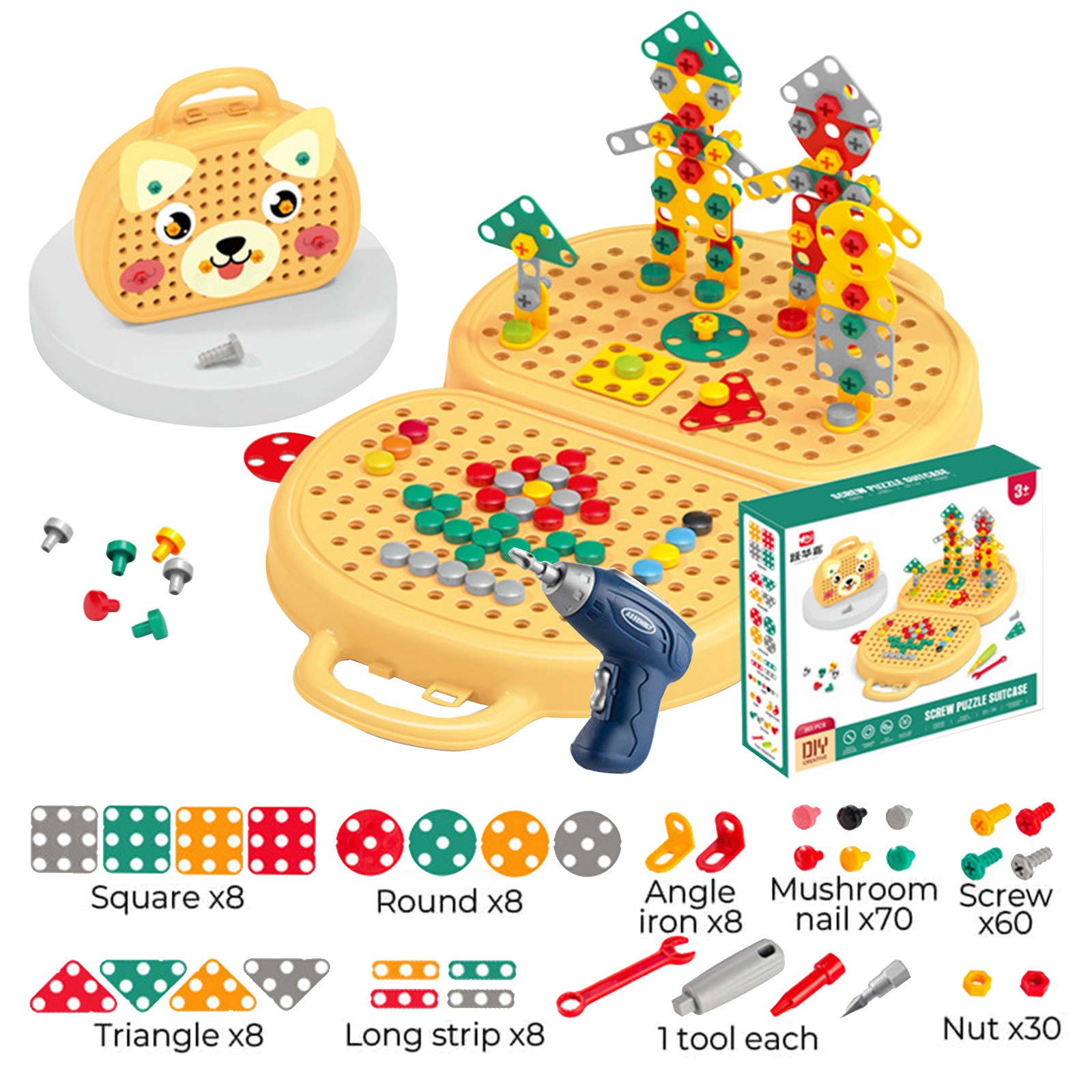 Toddler Toys Baby Educational Assembly Tool Box Electric Screwdriver To ...