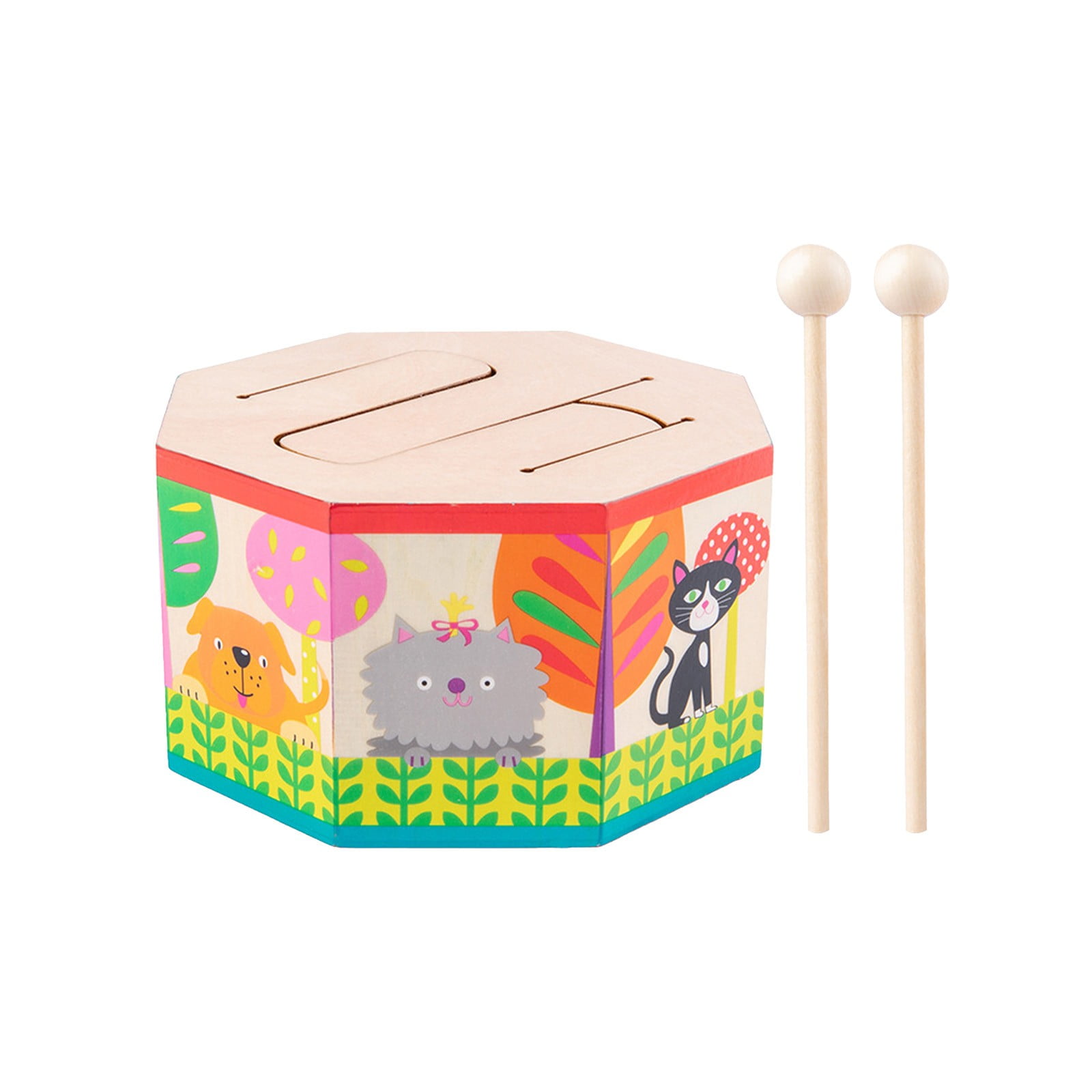 Toddler Toys, Kids Learning Toys, Colorful Wooden Octagonal Musical ...