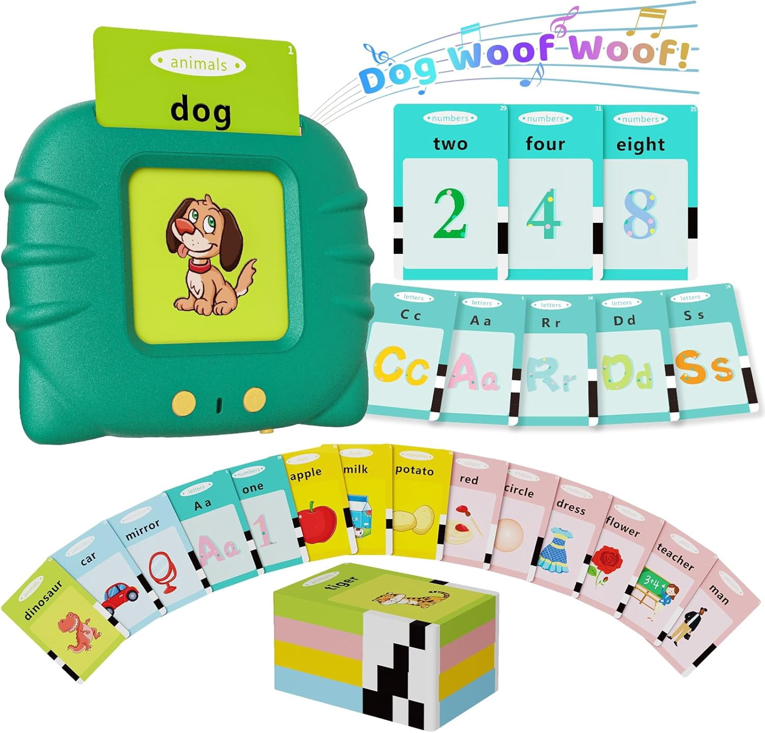 Toddler Toys Talking Flash Cards for 1 2 3 4 5 6 Year Old Boys and ...