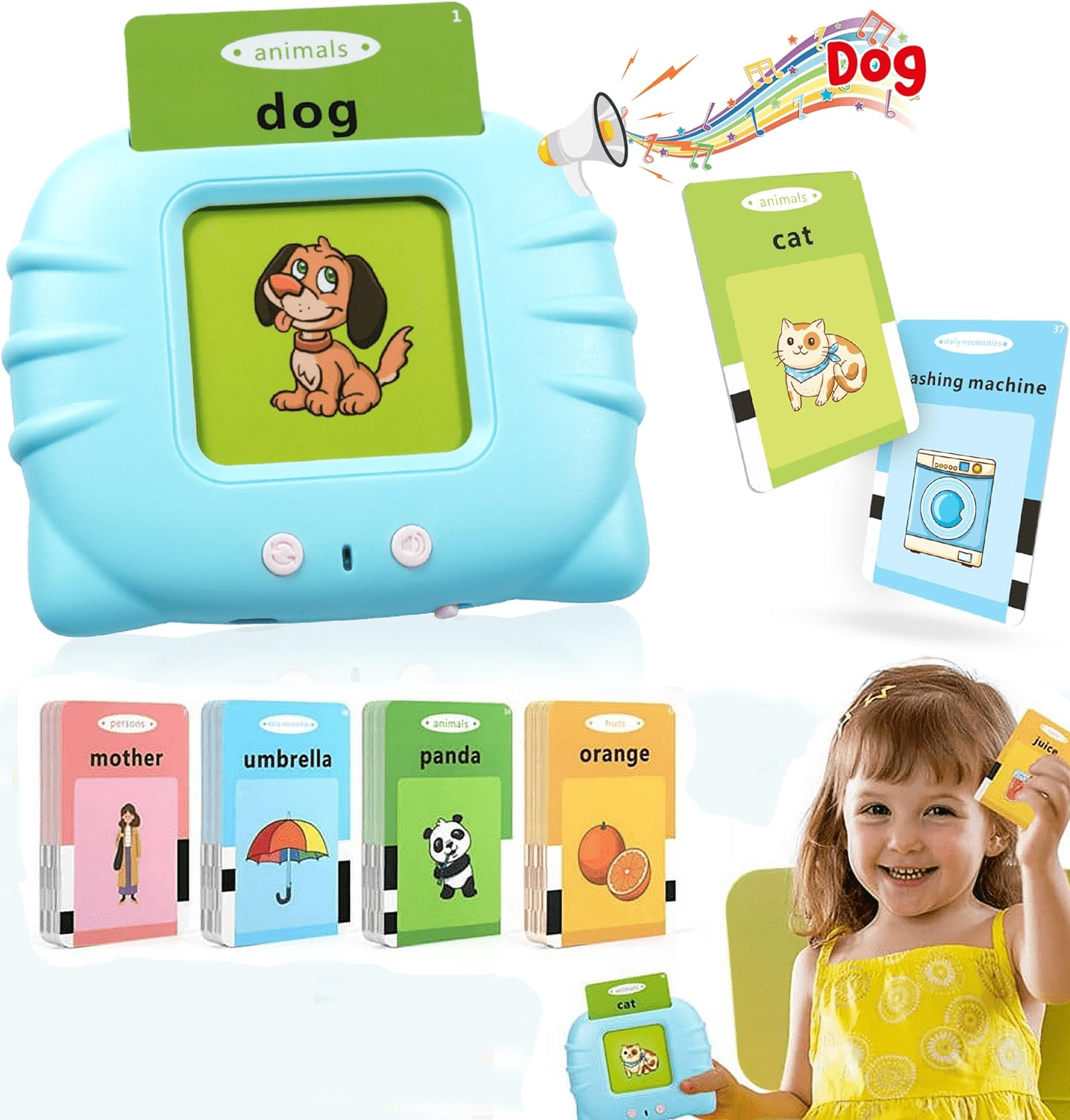 Toddler Toys Talking Flash Cards Learning Toys for 2 3 4 5 Years Old ...