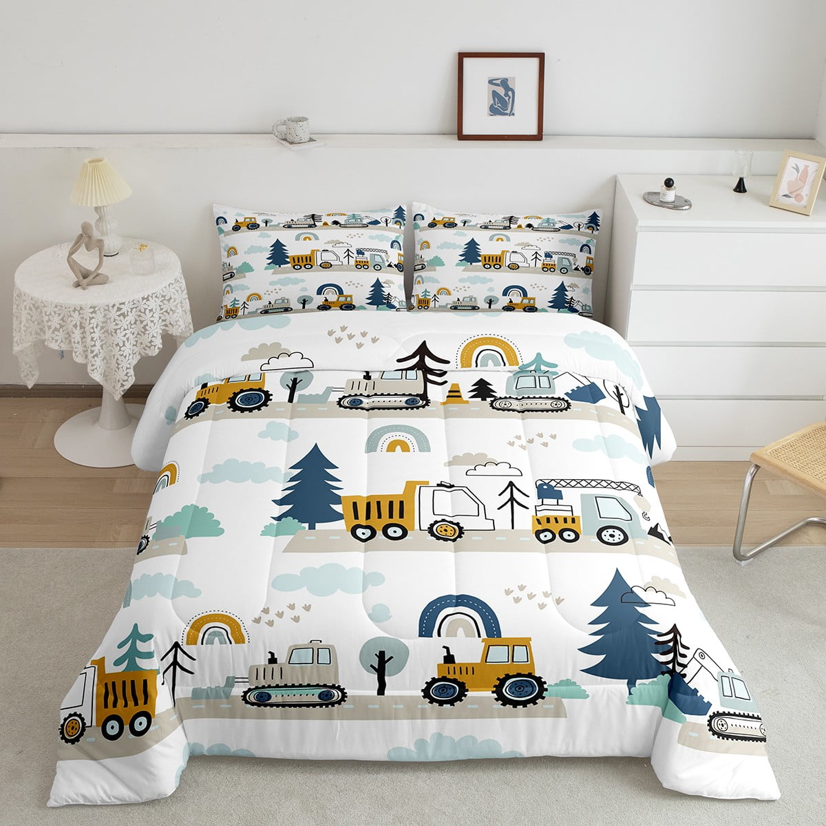Toddler Tractor Bedding Full for Girls Boys Truck Comforter Set ...