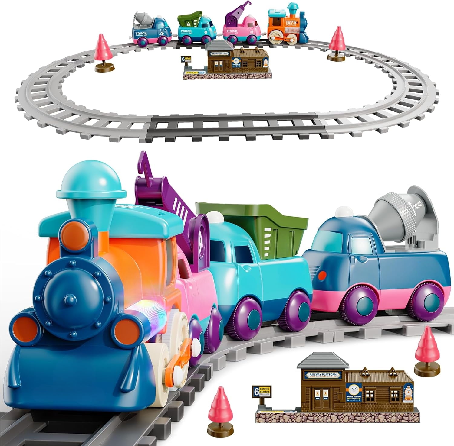Toddler Train Set, Magnetic Train Toy for Toddlers Aged 3+, Electric ...