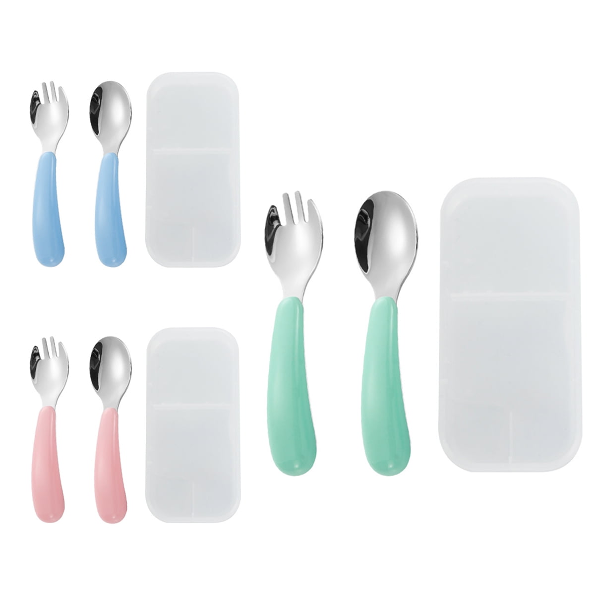 Toddler Utensils, 3 Forks & 3 Spoons, Stainless Steel & Food Grade ...