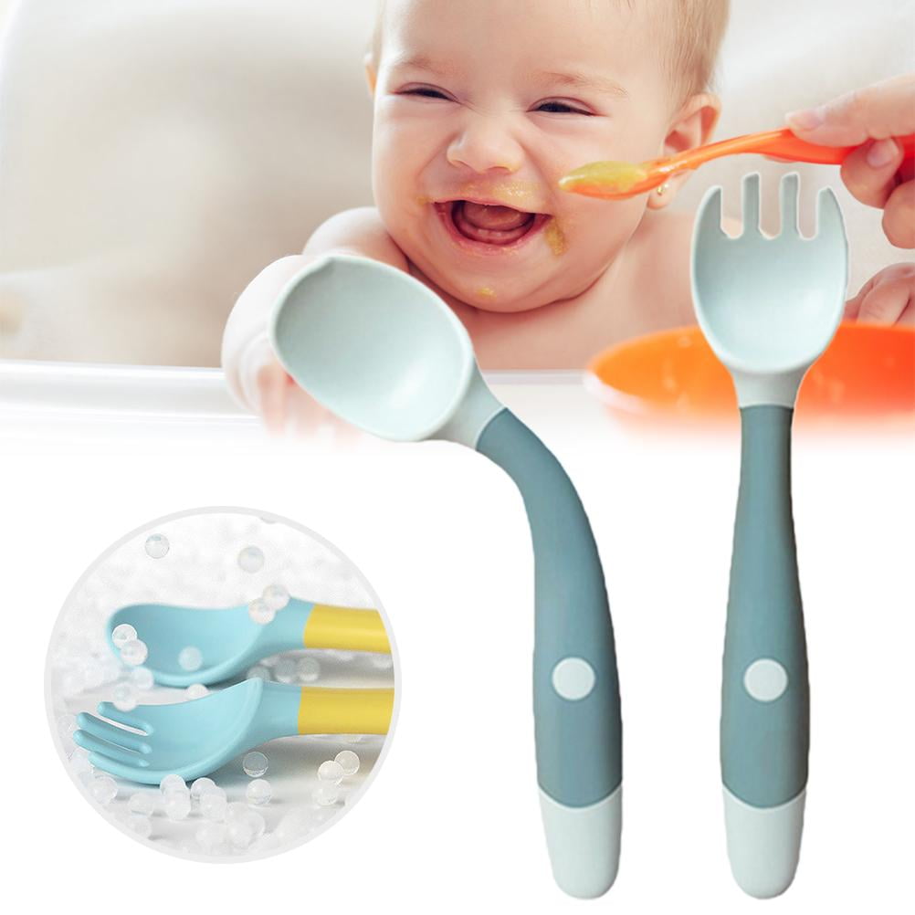 Toddler Utensils Baby spoon and fork set for self-feeding Learning ...