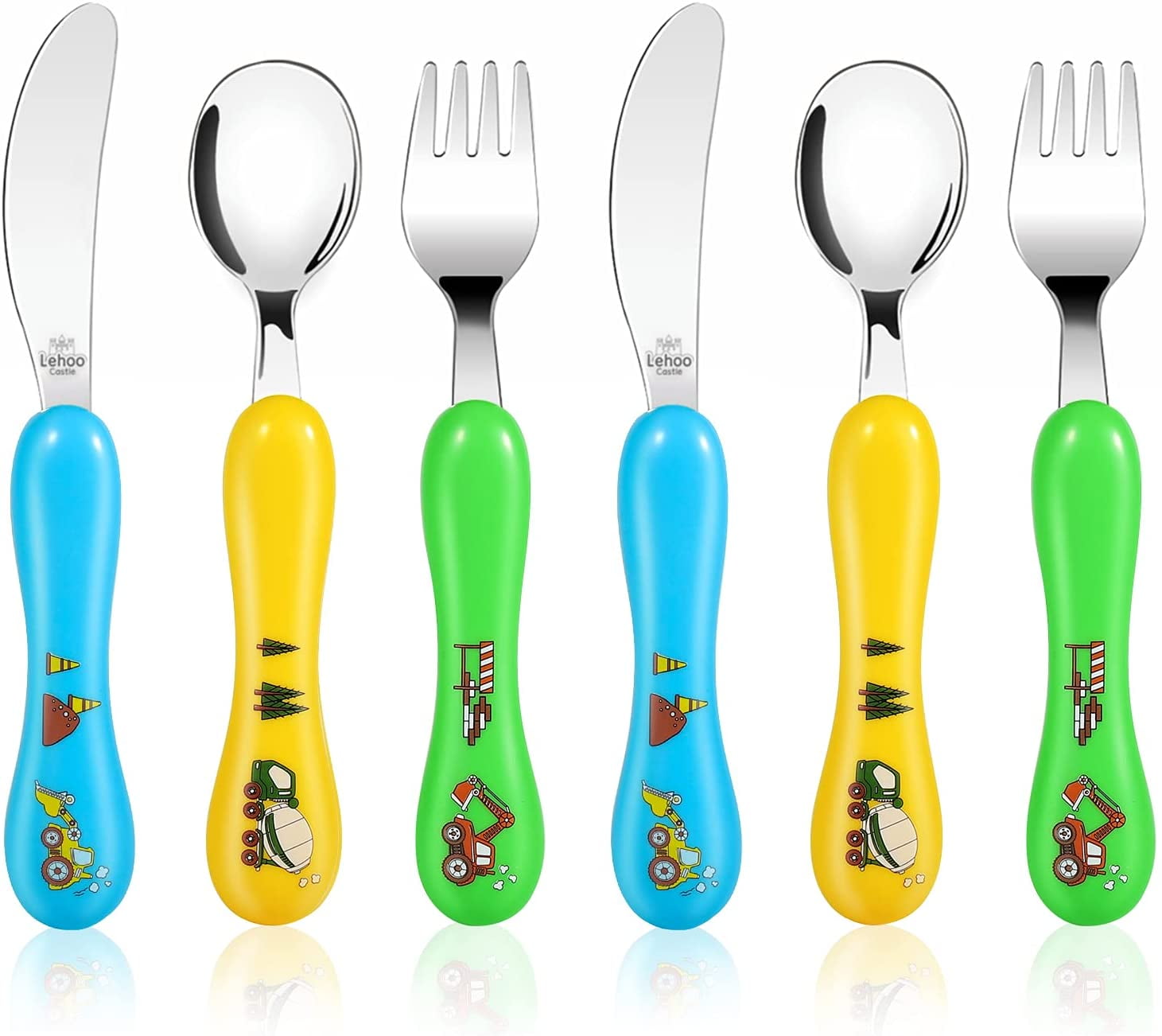 6 pcs Toddler Baby Utensils Set, Children Flatware Set, Safety ...