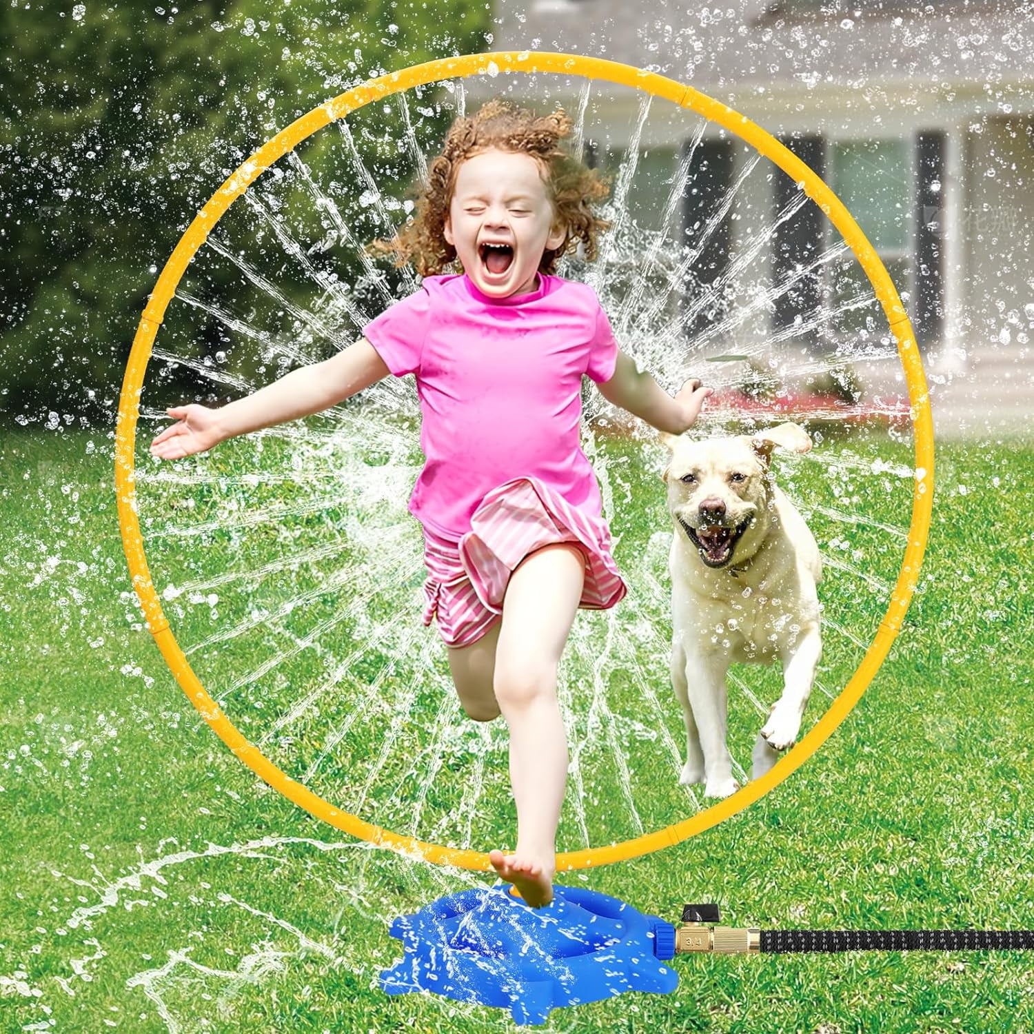 Toddler Water Sprinkler with Roating Spray Nozzles Attaches to Garden ...