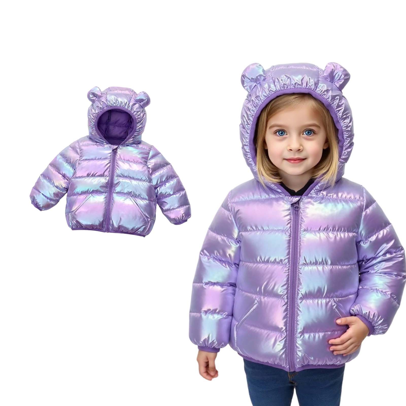 Toddler Winter Coats for Boys Kids Puffer Jacket Zipper Long Sleeve ...