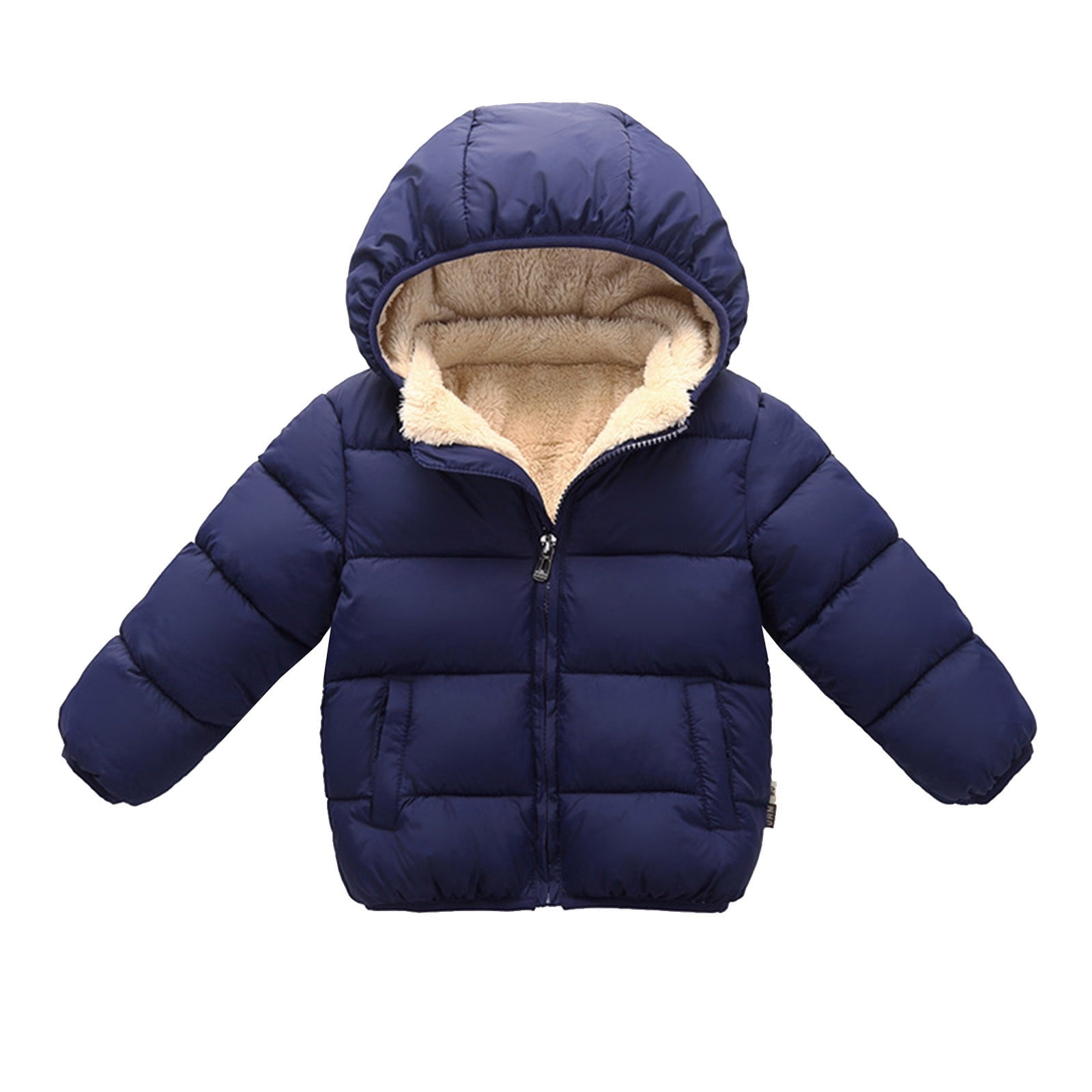 Toddler Winter Jacket Kids Solid Winter Hooded Jacket Thick Warm ...
