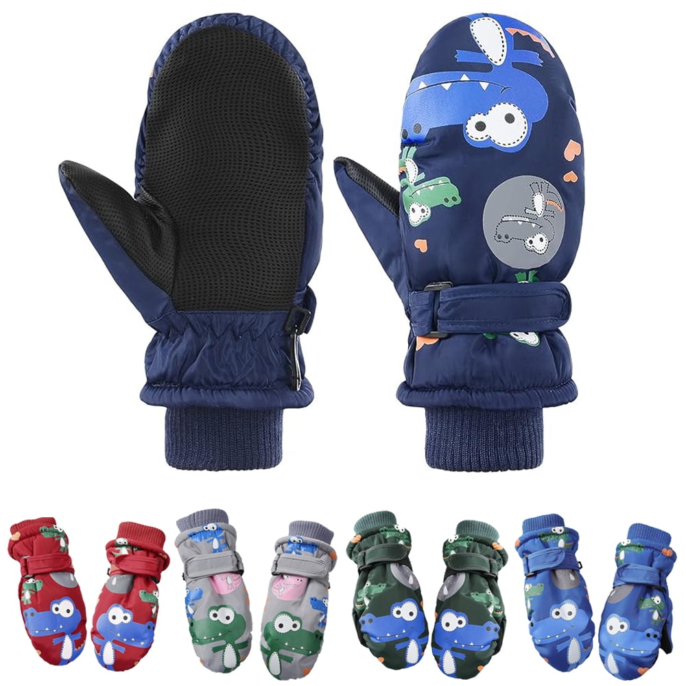 Lined Fleece Toddler Mittens Kids Winter Warm Gloves Child Ski Gloves ...
