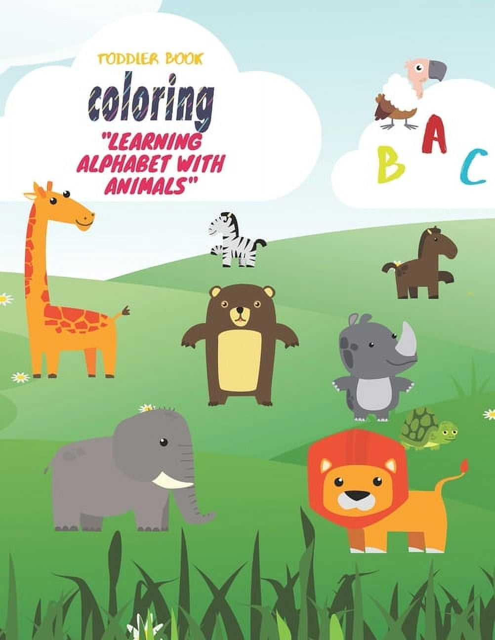 Toddler coloring book "Learning alphabet with animals": Kids fantastic ...