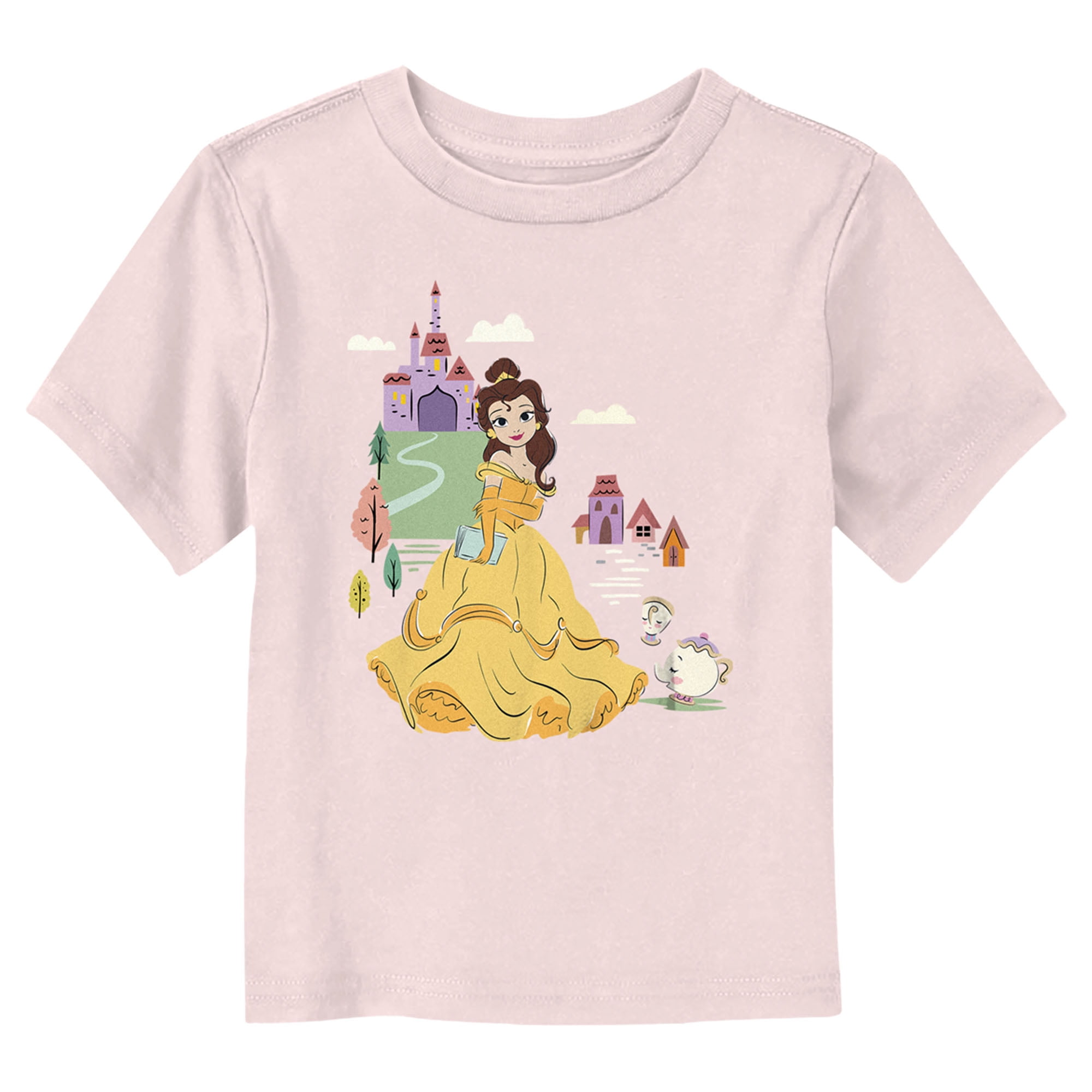 Toddler's Beauty and the Beast Cartoon Belle and Friends Graphic Tee ...