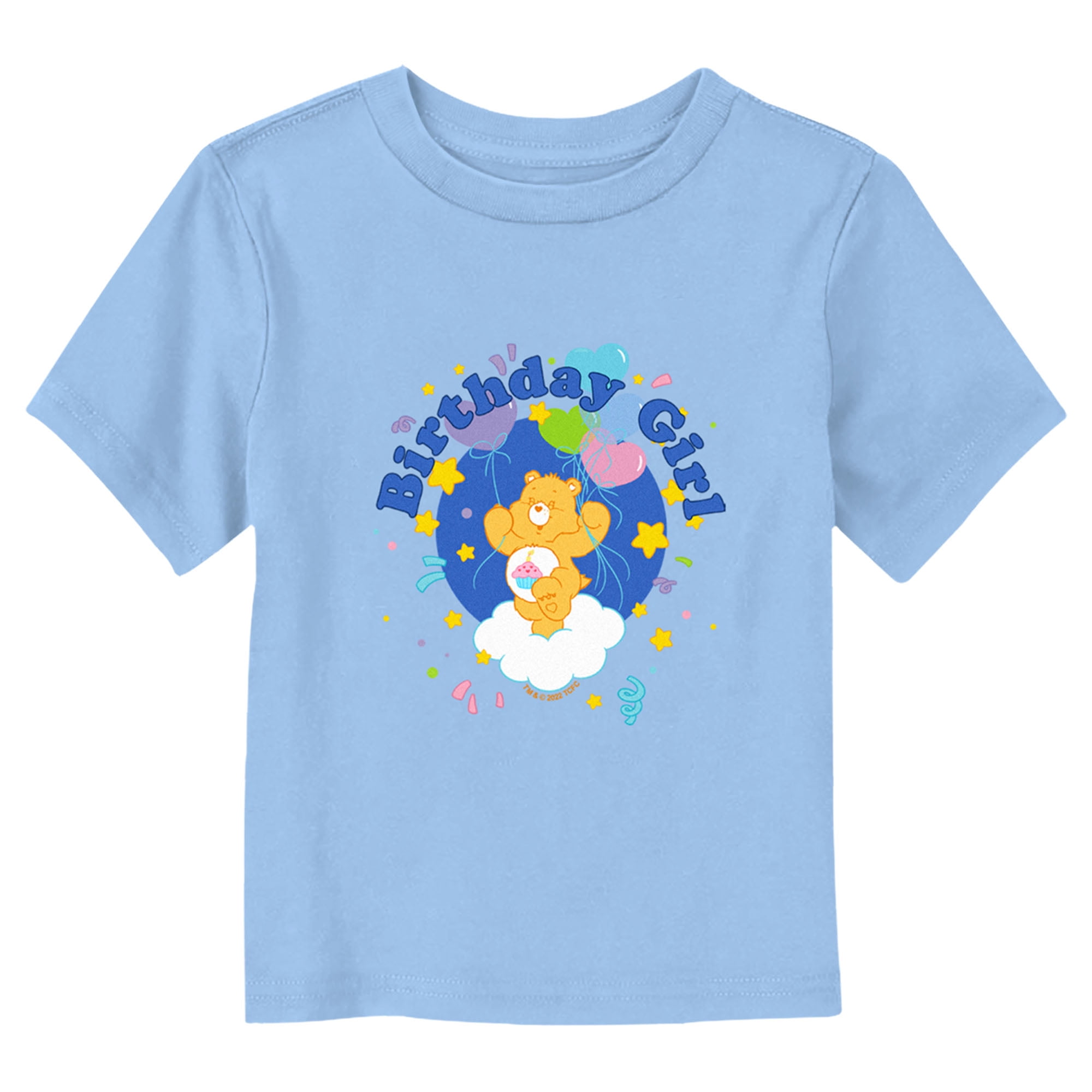 Toddler's Care Bears Birthday Bear Girl Balloons Graphic Tee Light Blue ...