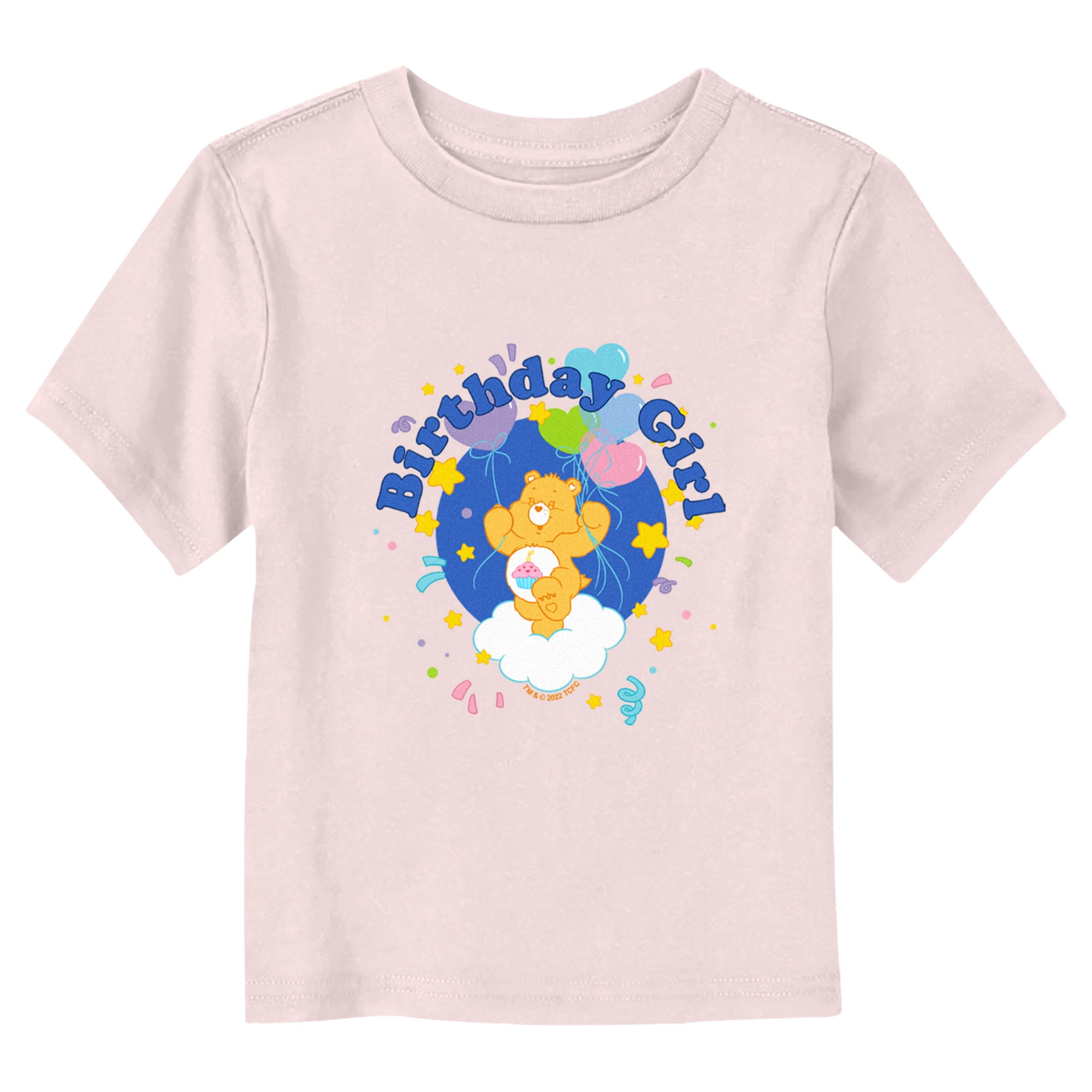 Toddler's Care Bears Birthday Bear Girl Balloons Graphic Tee Light Pink ...