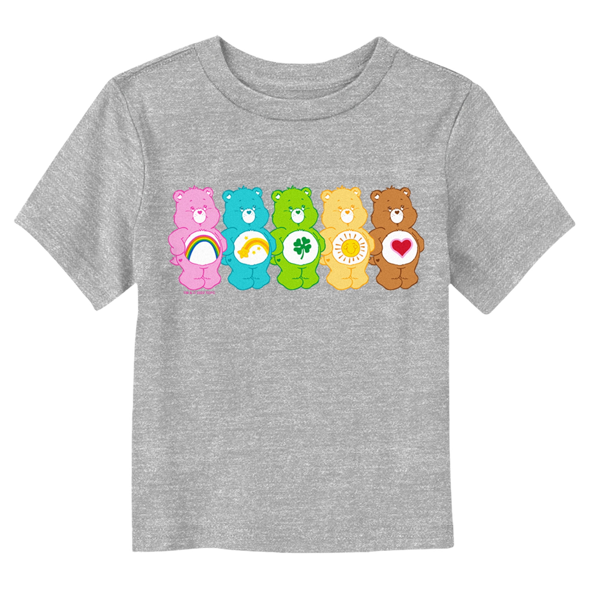 Toddler's Care Bears Colorful Bears Line Up Graphic Tee Athletic ...