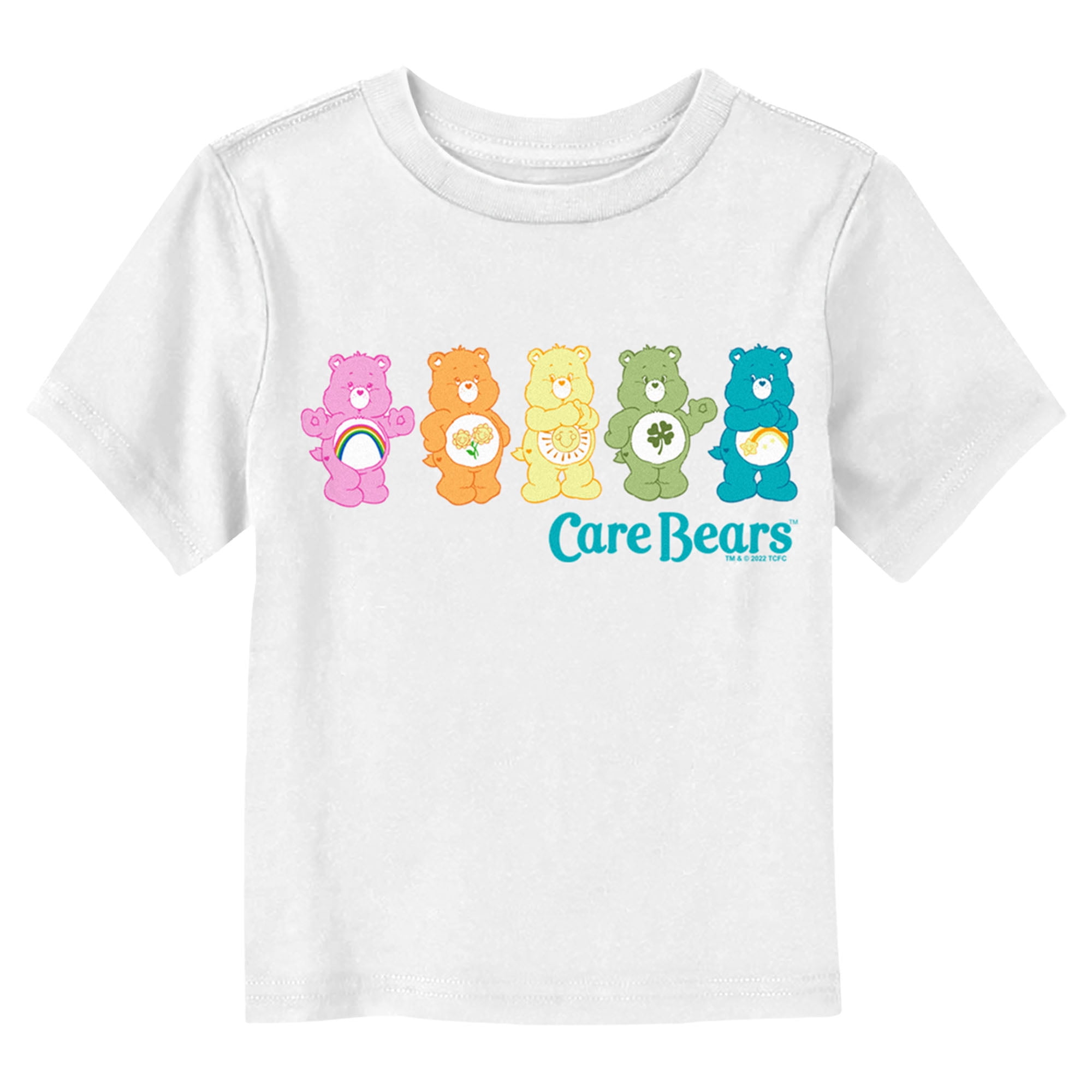Toddler's Care Bears Colorful Logo Line Up Graphic Tee White 5T ...