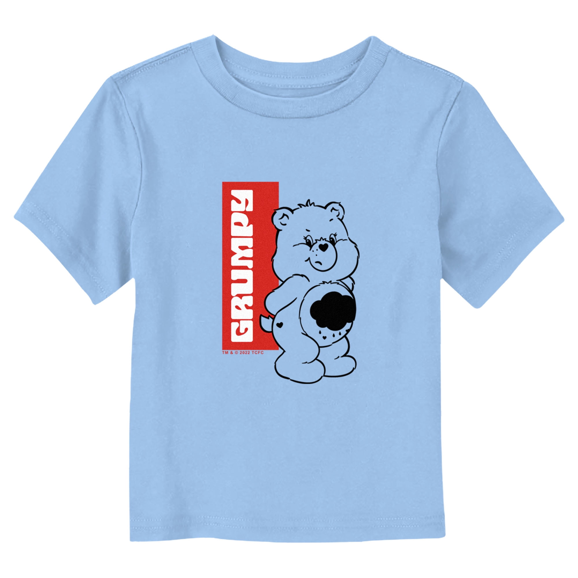 Toddler's Care Bears Grumpy Bear Name Tag Graphic Tee Light Blue 2T ...