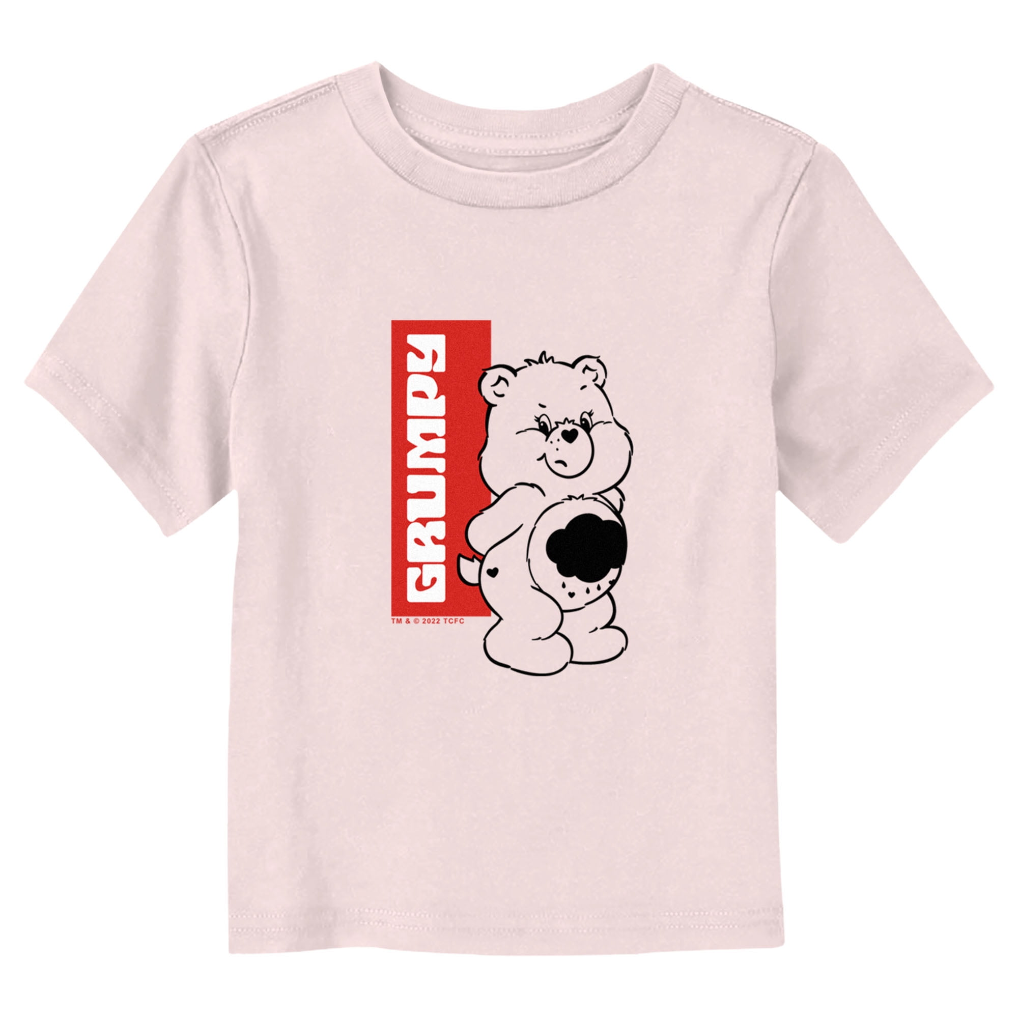 Toddler's Care Bears Grumpy Bear Name Tag Graphic Tee Light Pink 2T ...
