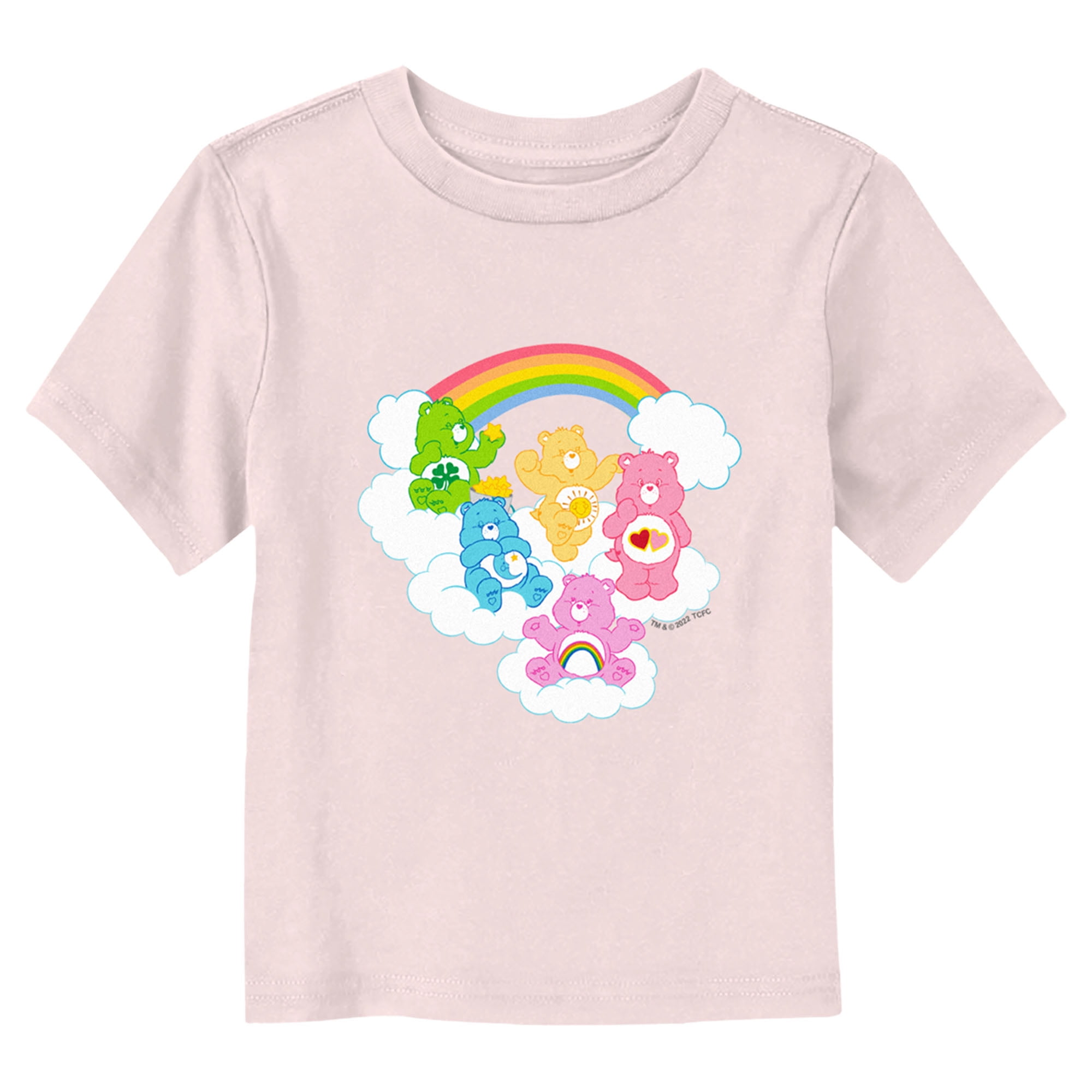 Toddler's Care Bears Rainbow Clouds Party Graphic Tee Light Pink 5T ...