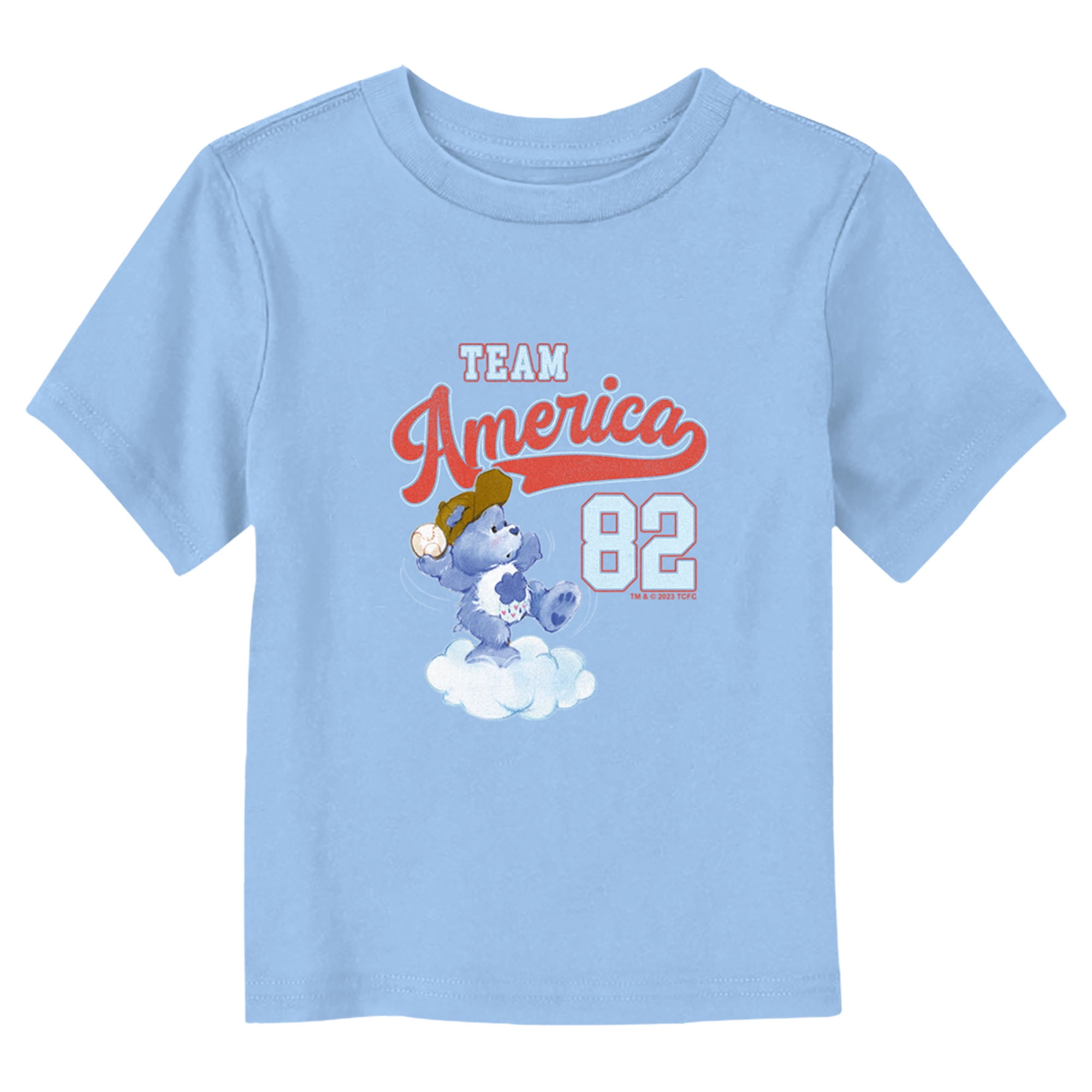 Toddler's Care Bears Team America Baseball Grumpy Bear Graphic Tee ...