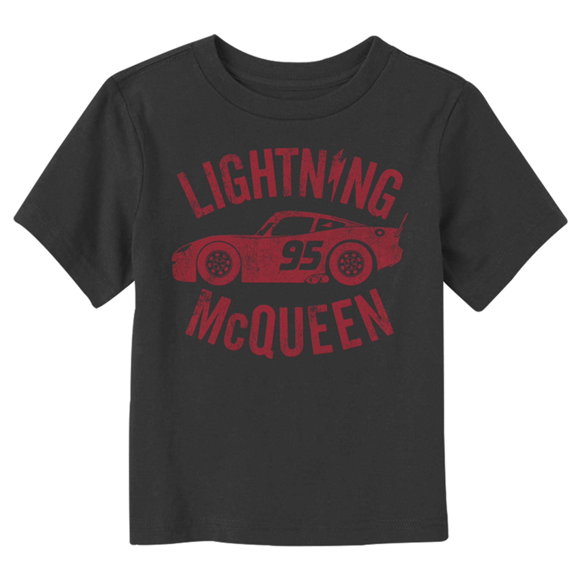 Toddler's Cars Lightning McQueen Graphic Tee Black 3T - Walmart.com