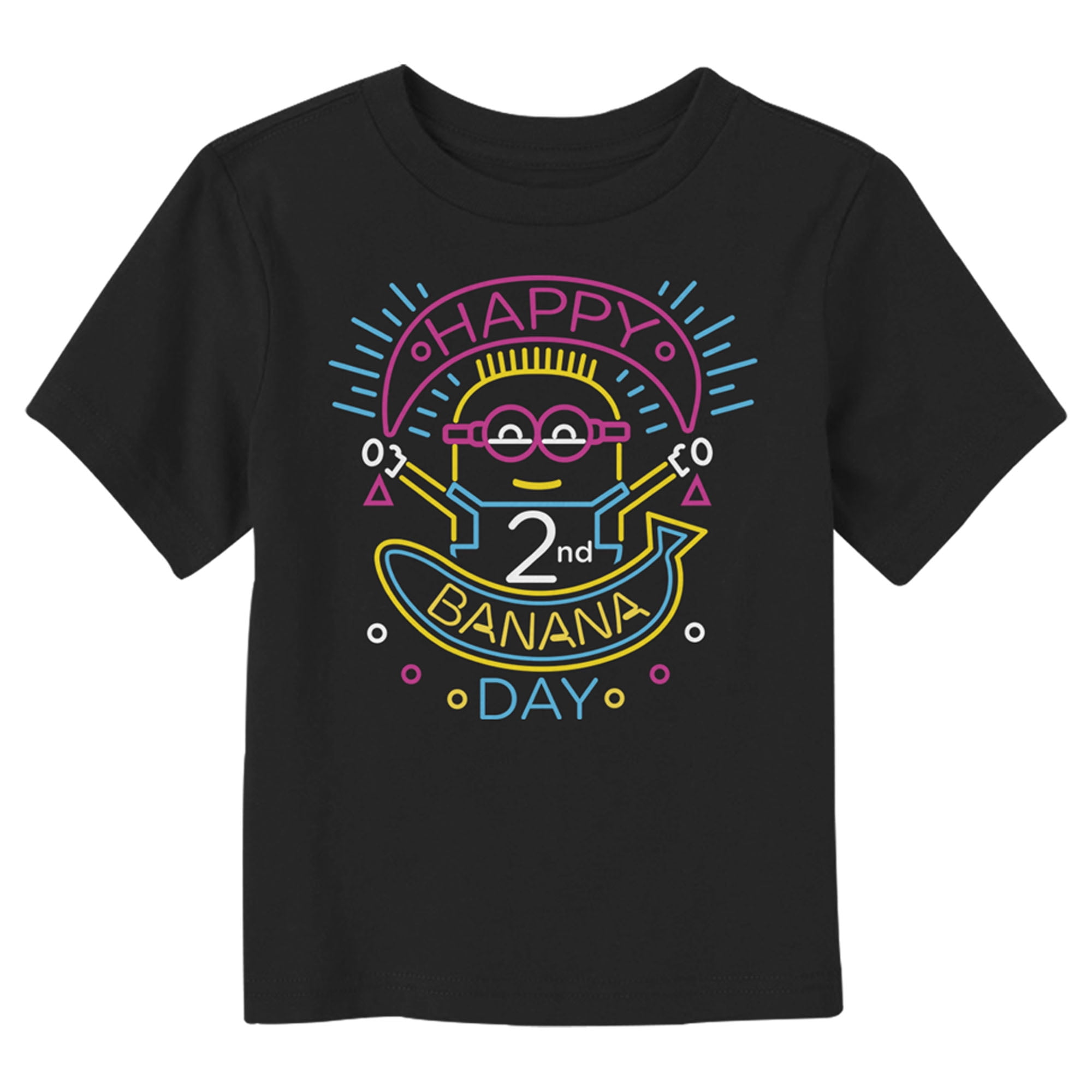 Toddler's Despicable Me Happy 2nd Banana Day Graphic Tee Black 3T ...