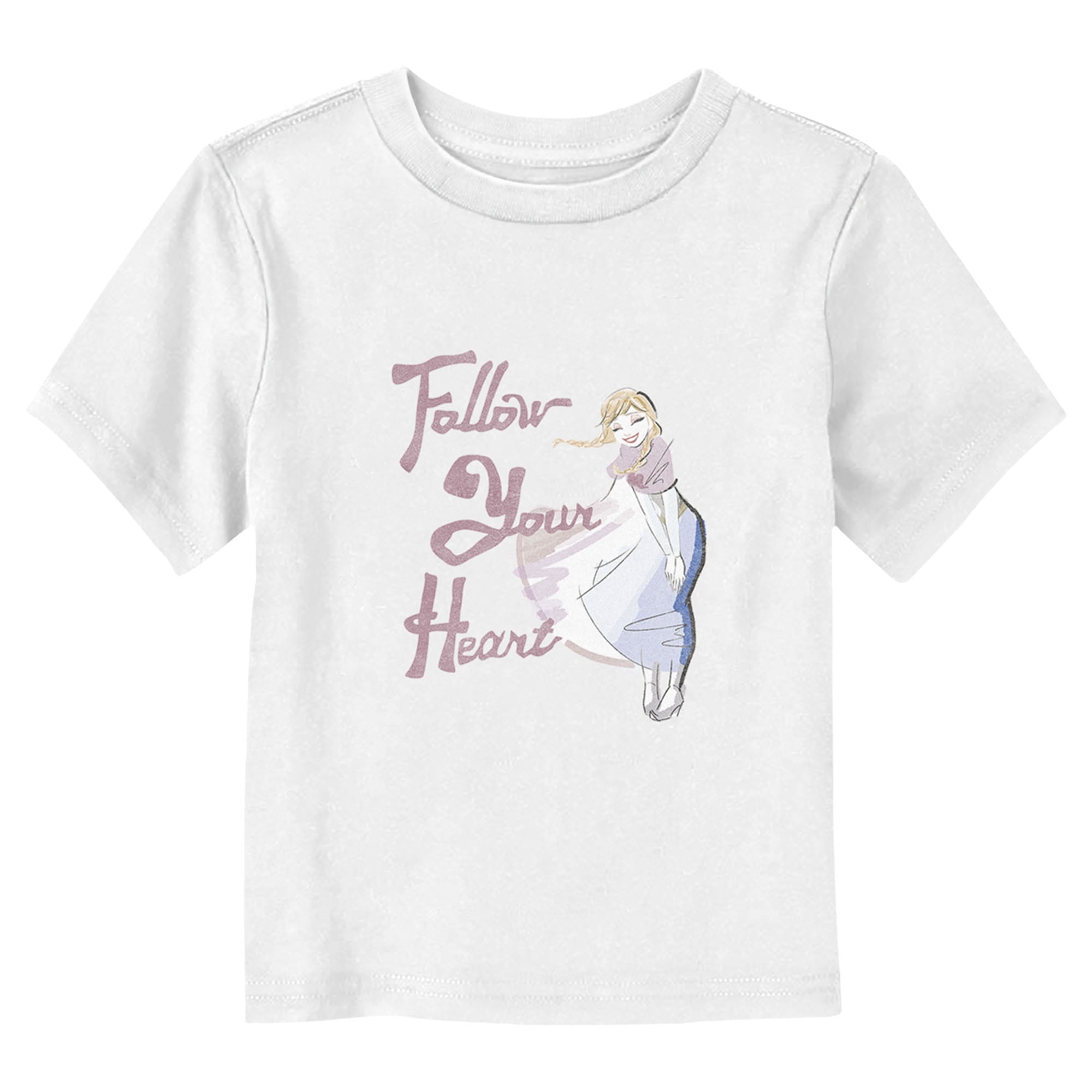 Toddler's Frozen Anna Follow Your Heart Graphic Tee White 4T - Walmart.com