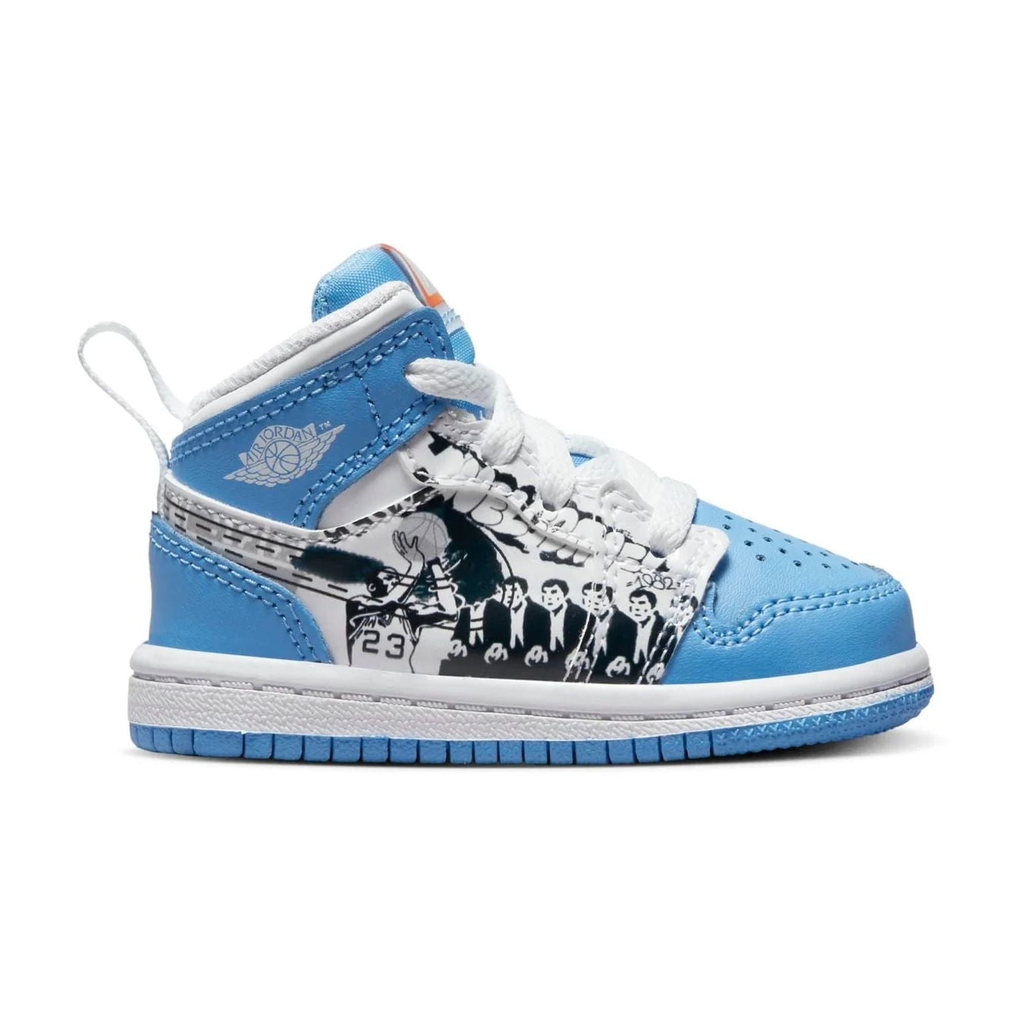 Toddler's Jordan 1 Mid SS "Game Winner" Wht/Univ Bl-Strfish (DR6494 100 ...