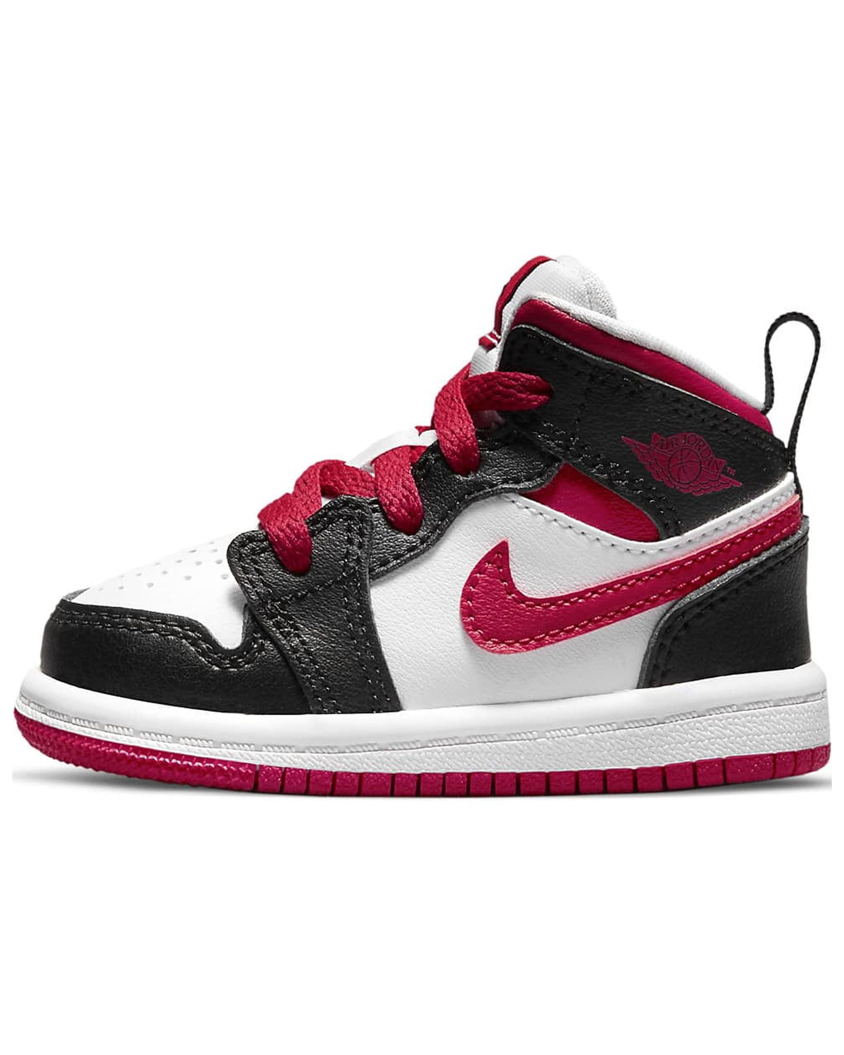 Toddler's Jordan 1 Mid "Very Berry" Black/Very Berry-White (640735 016 ...