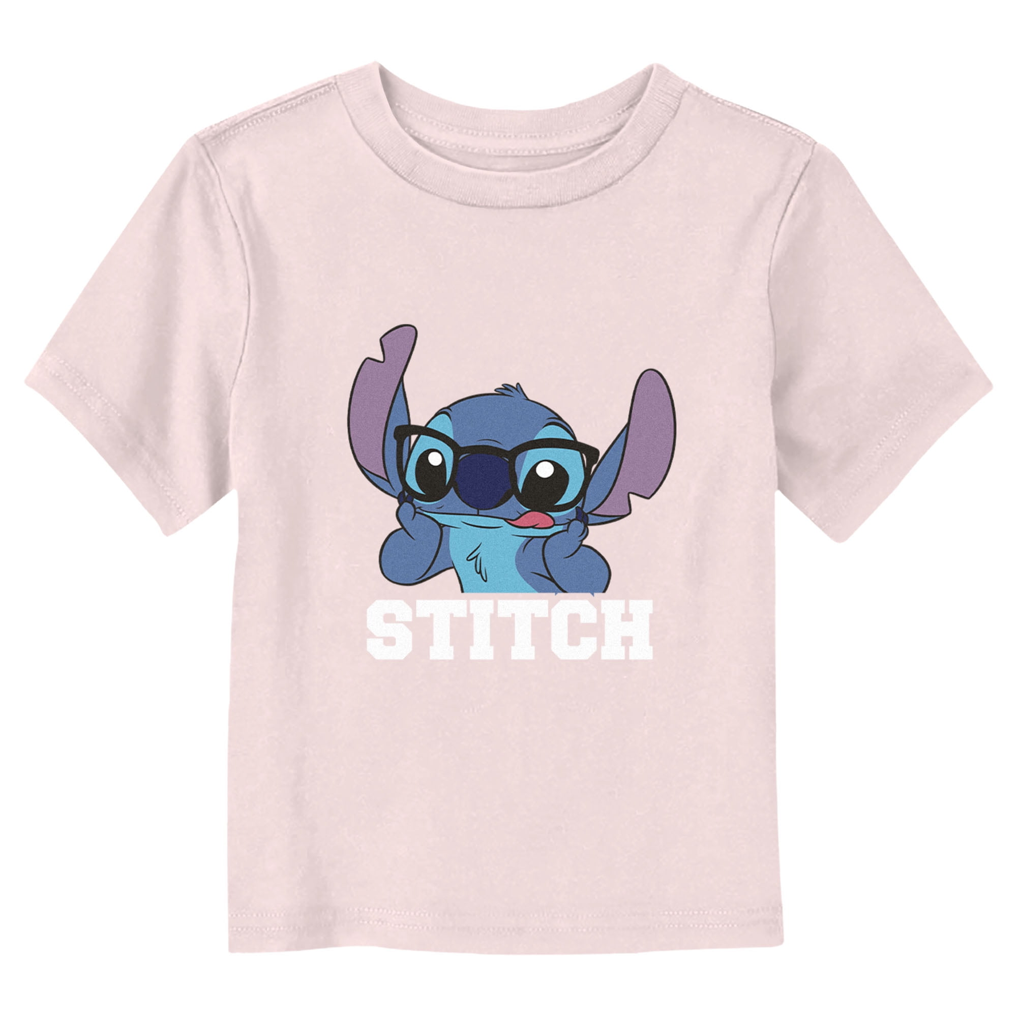 Toddler's Lilo & Stitch Silly Nerd Glasses Graphic Tee Light Pink 4T ...