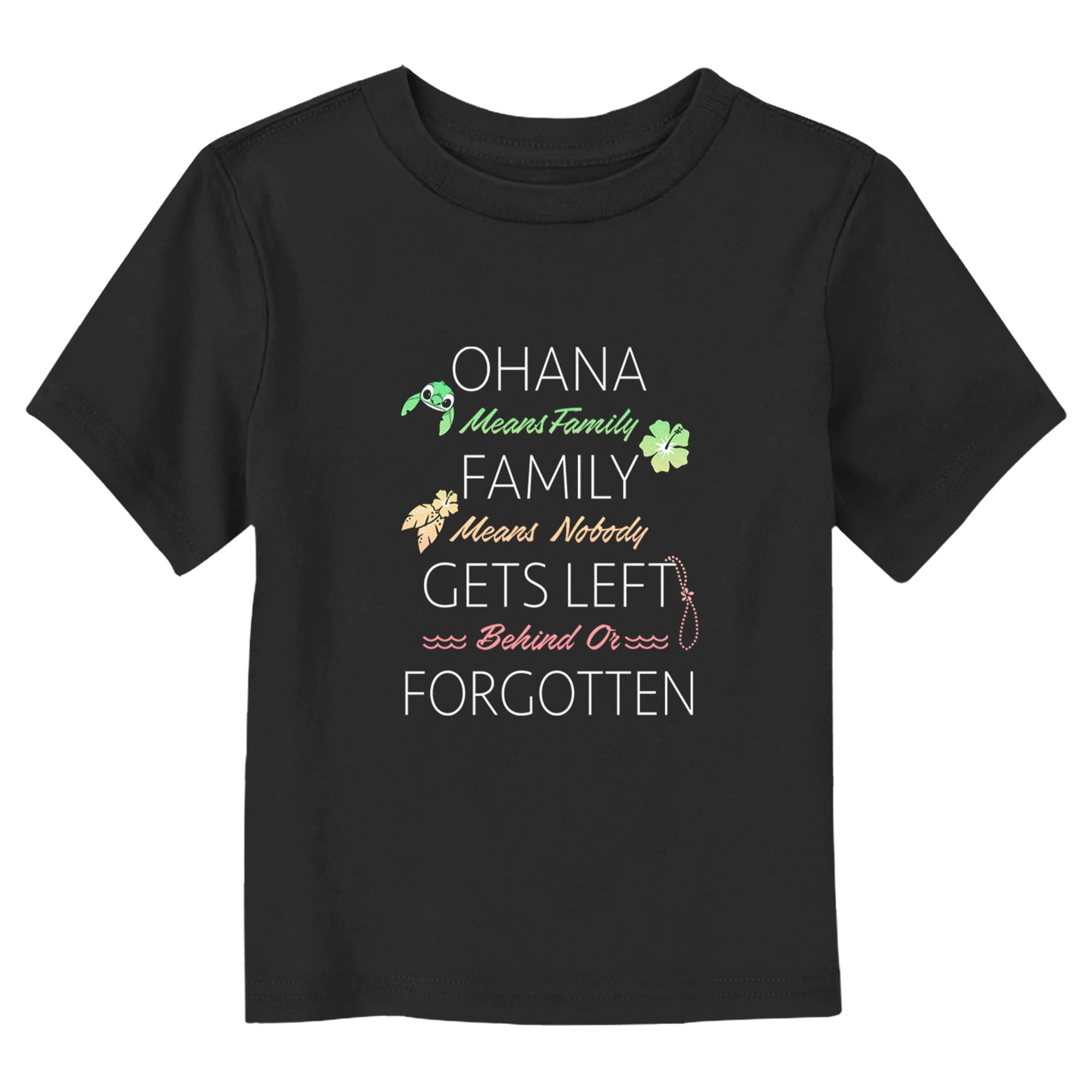 Toddler's Lilo & Stitch Sleek Ohana means Family Quote Graphic Tee ...