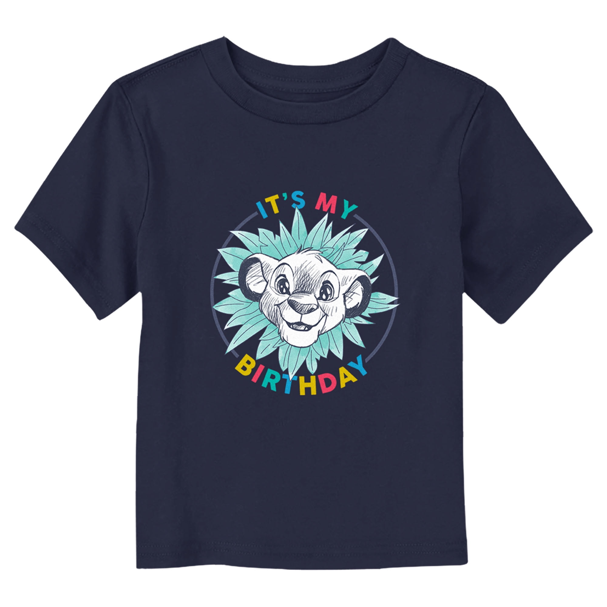 Toddler's Lion King Simba It's My Birthday Graphic Tee Navy Blue 5T ...