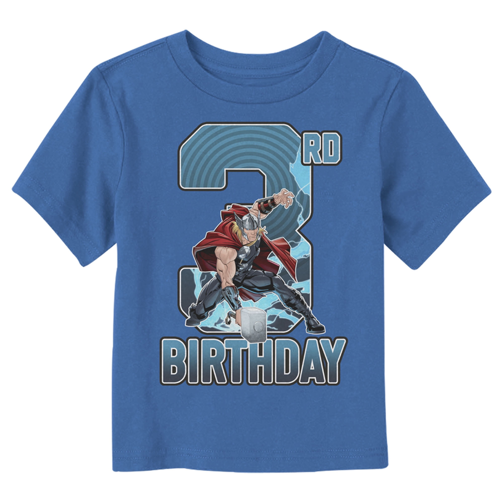 Toddler's Marvel 3rd Birthday Thor Graphic Tee Royal Blue 3T - Walmart.com